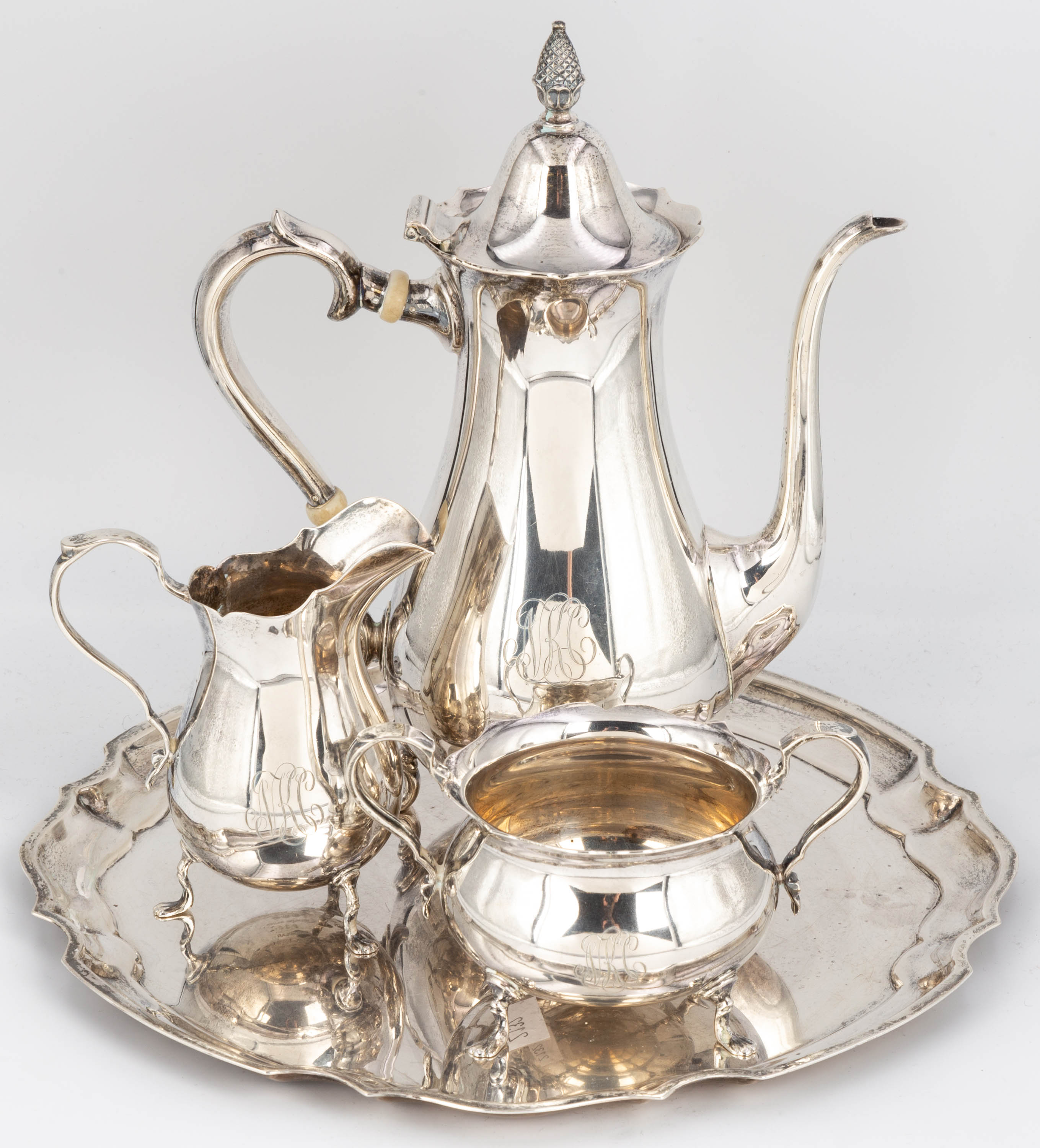 Queen Anne Style Sterling Silver Tea Set | Cottone Auctions