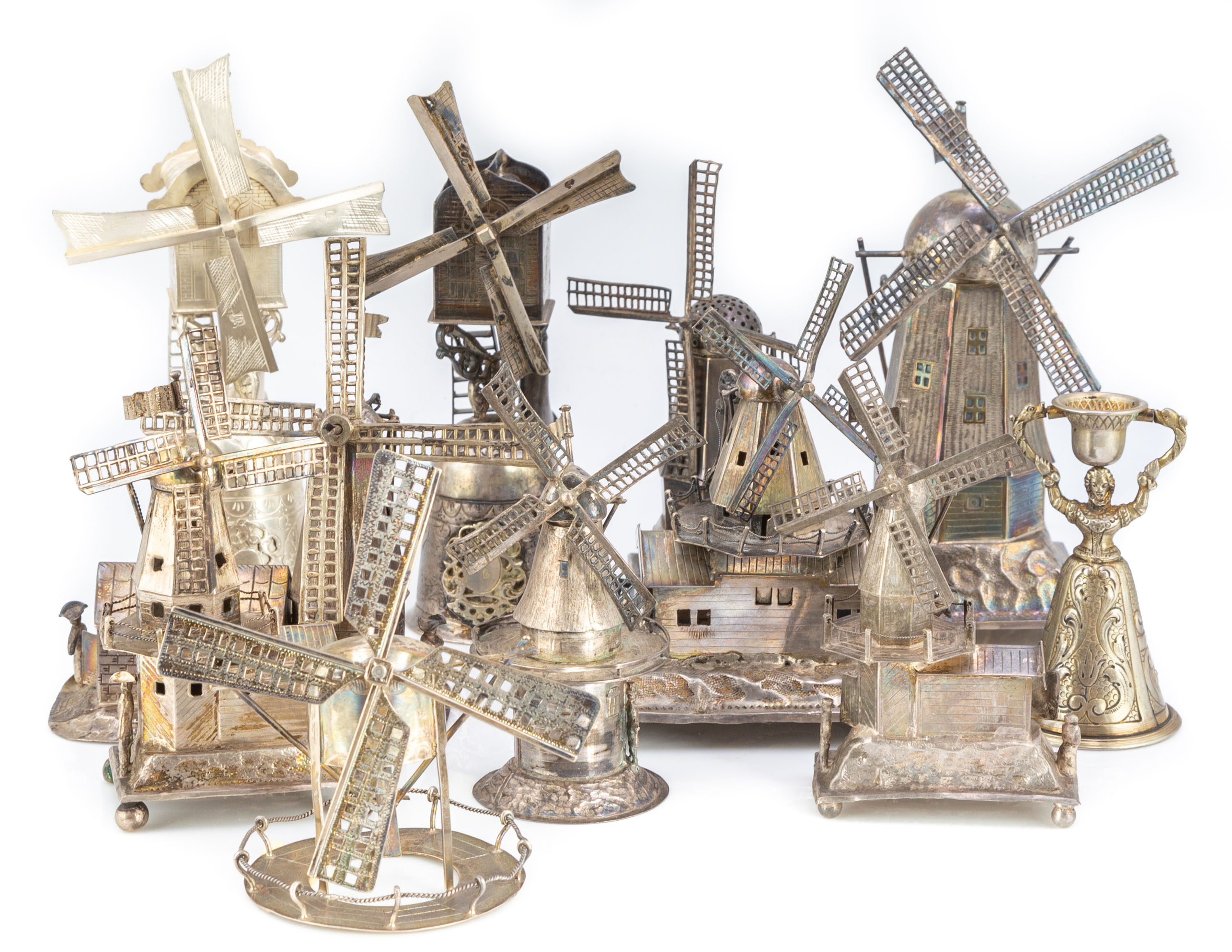 Group of Dutch Silver Windmill Whimseys | Cottone Auctions