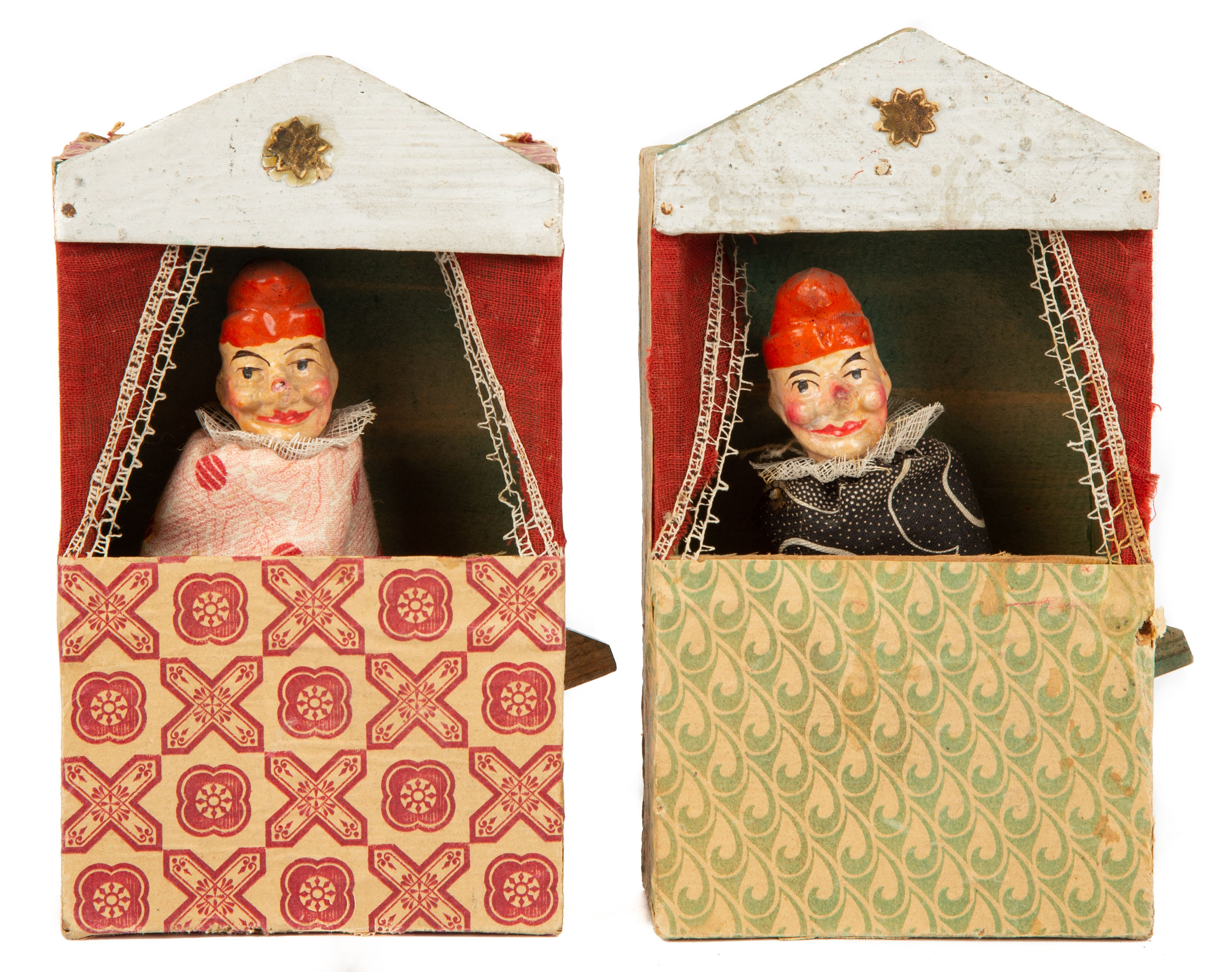 German Paper Mache Cloth and Cardboard Punch and Judy Squeakers ...