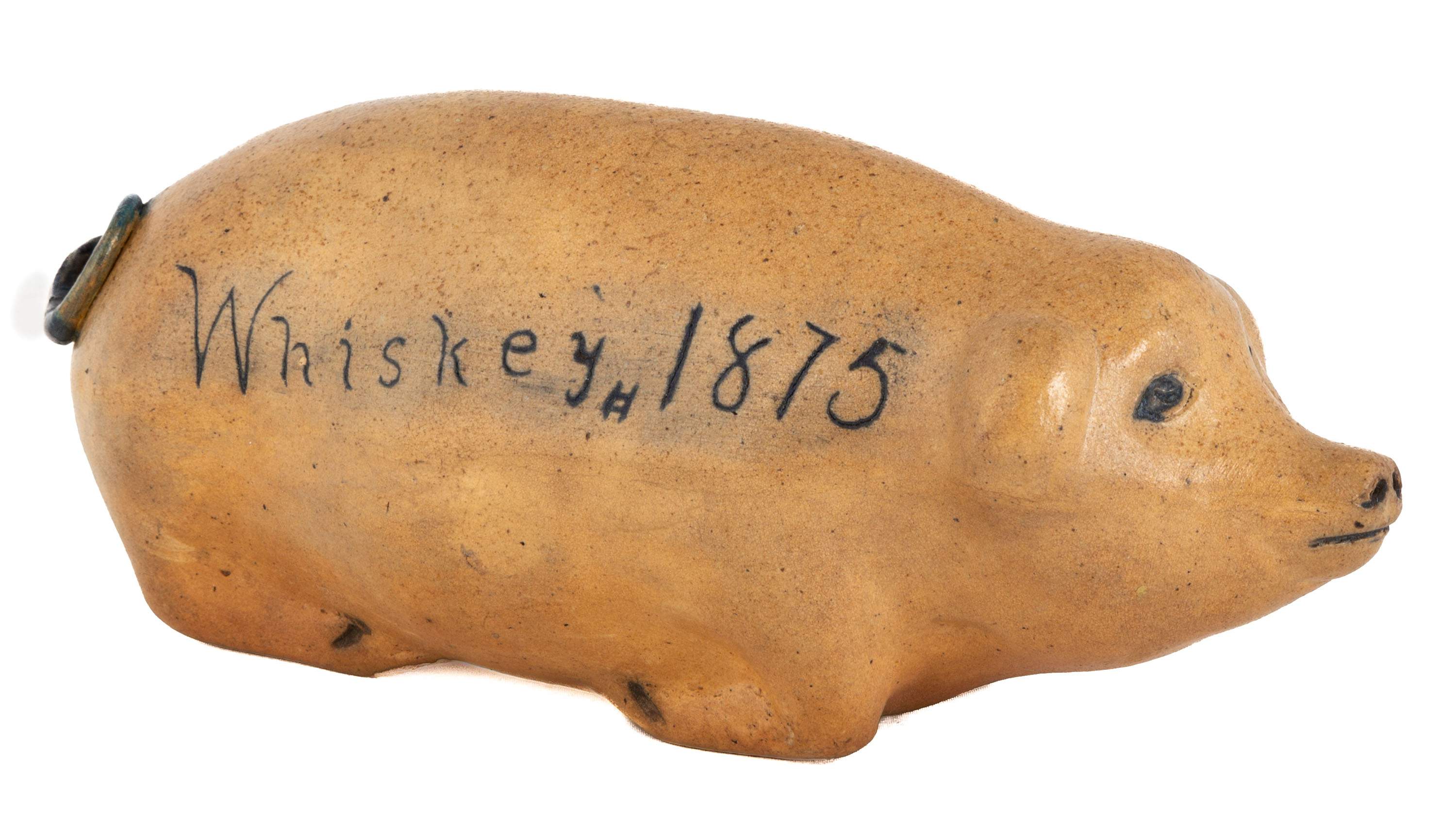 Rare Stoneware Pig Flask | Cottone Auctions