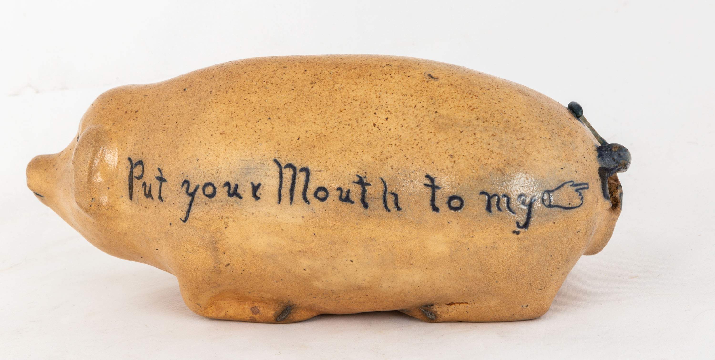 Rare Stoneware Pig Flask | Cottone Auctions