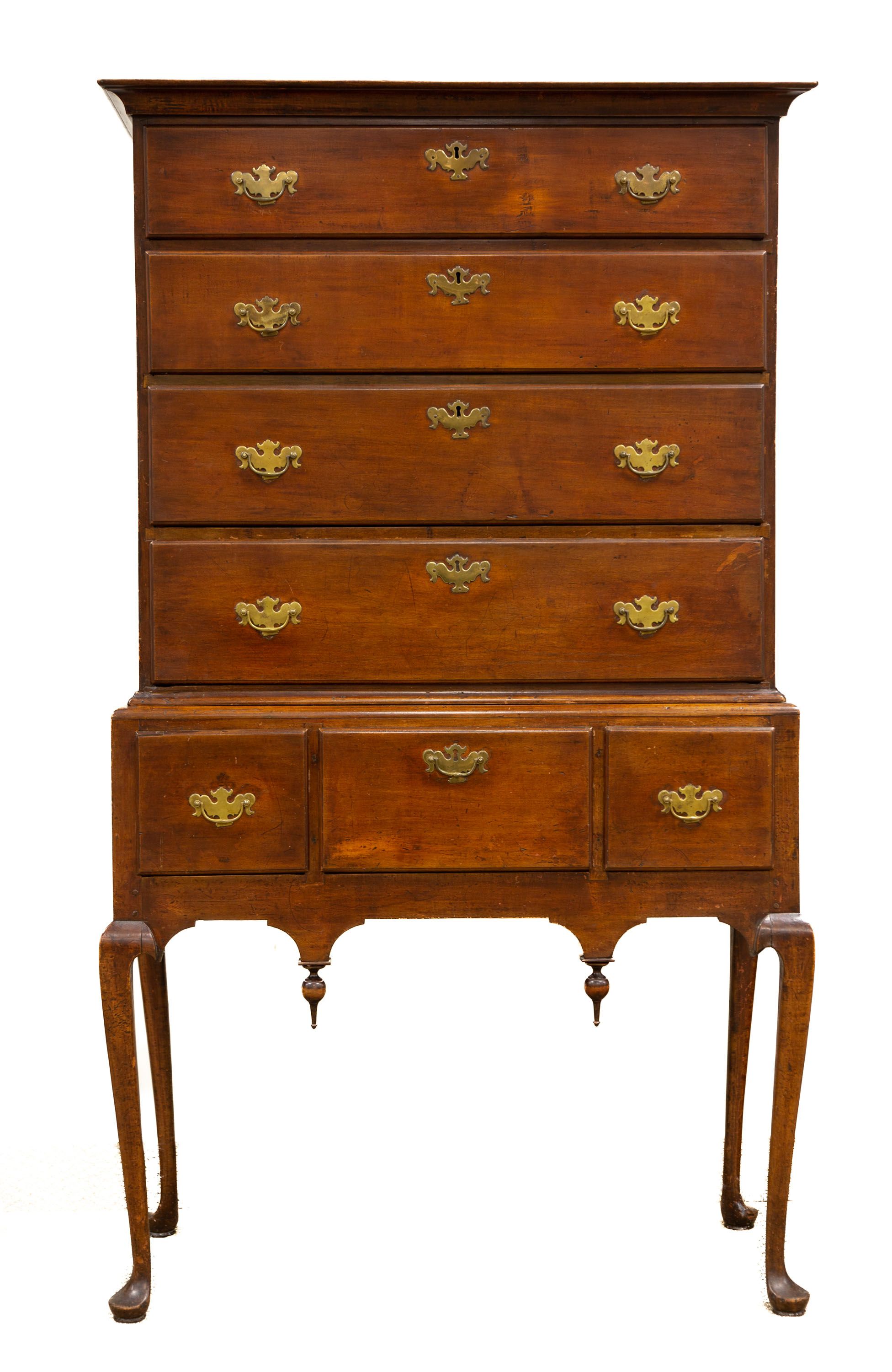 New England Queen Anne Cherry Highboy | Cottone Auctions