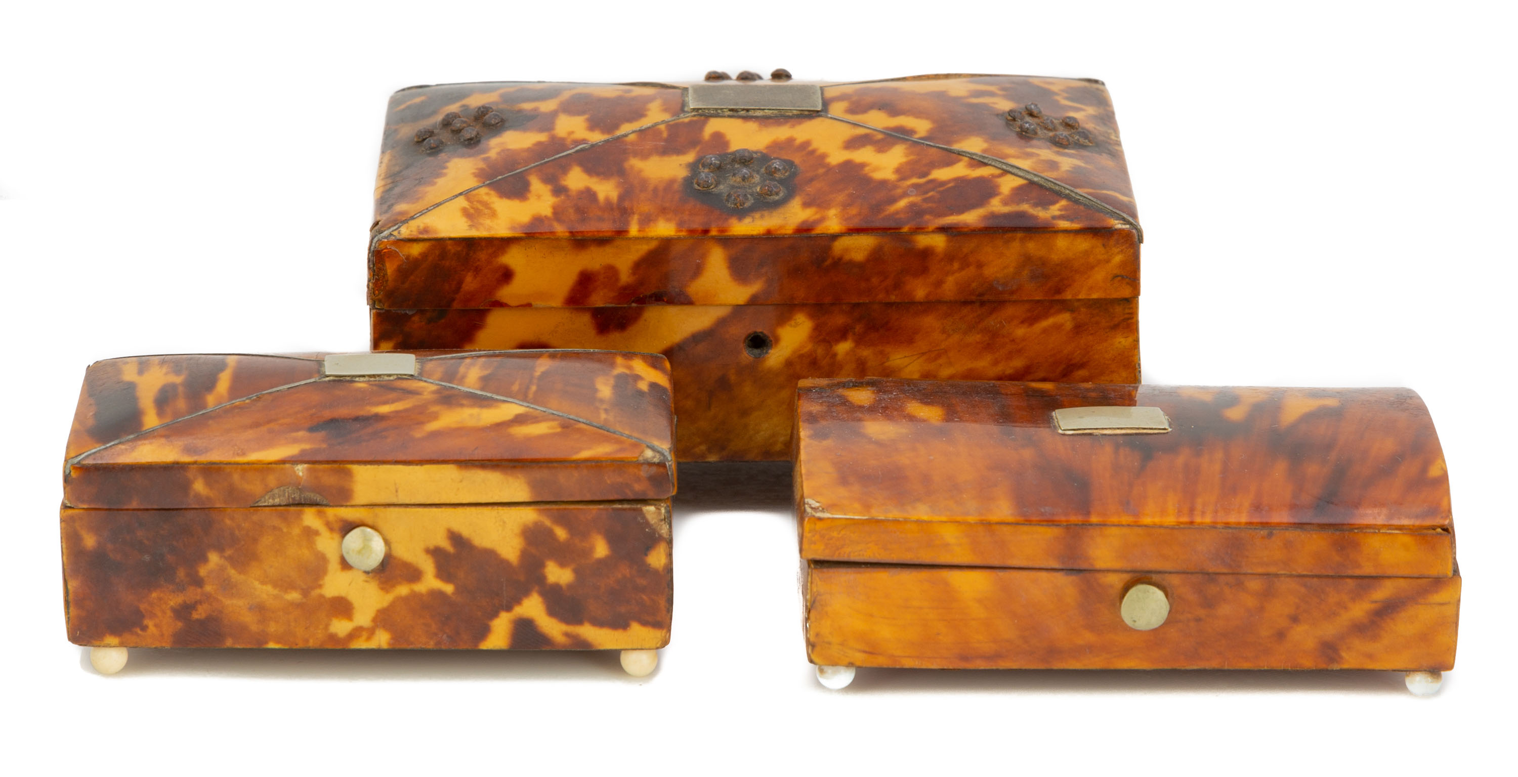 (3) Miniature Shell Dresser Boxes | Cottone Auctions