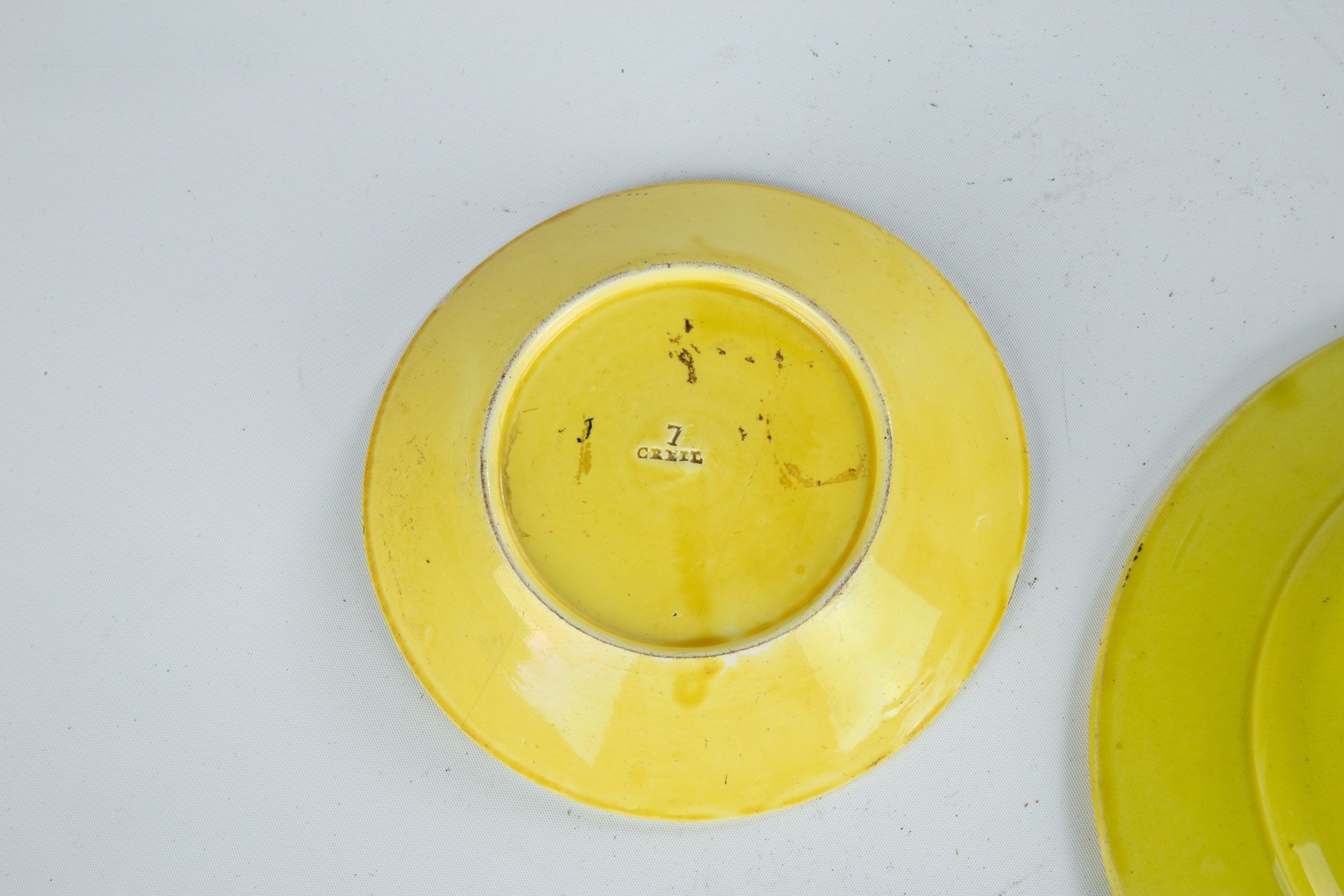 French Canary Yellow Transfer Ware Plates | Cottone Auctions
