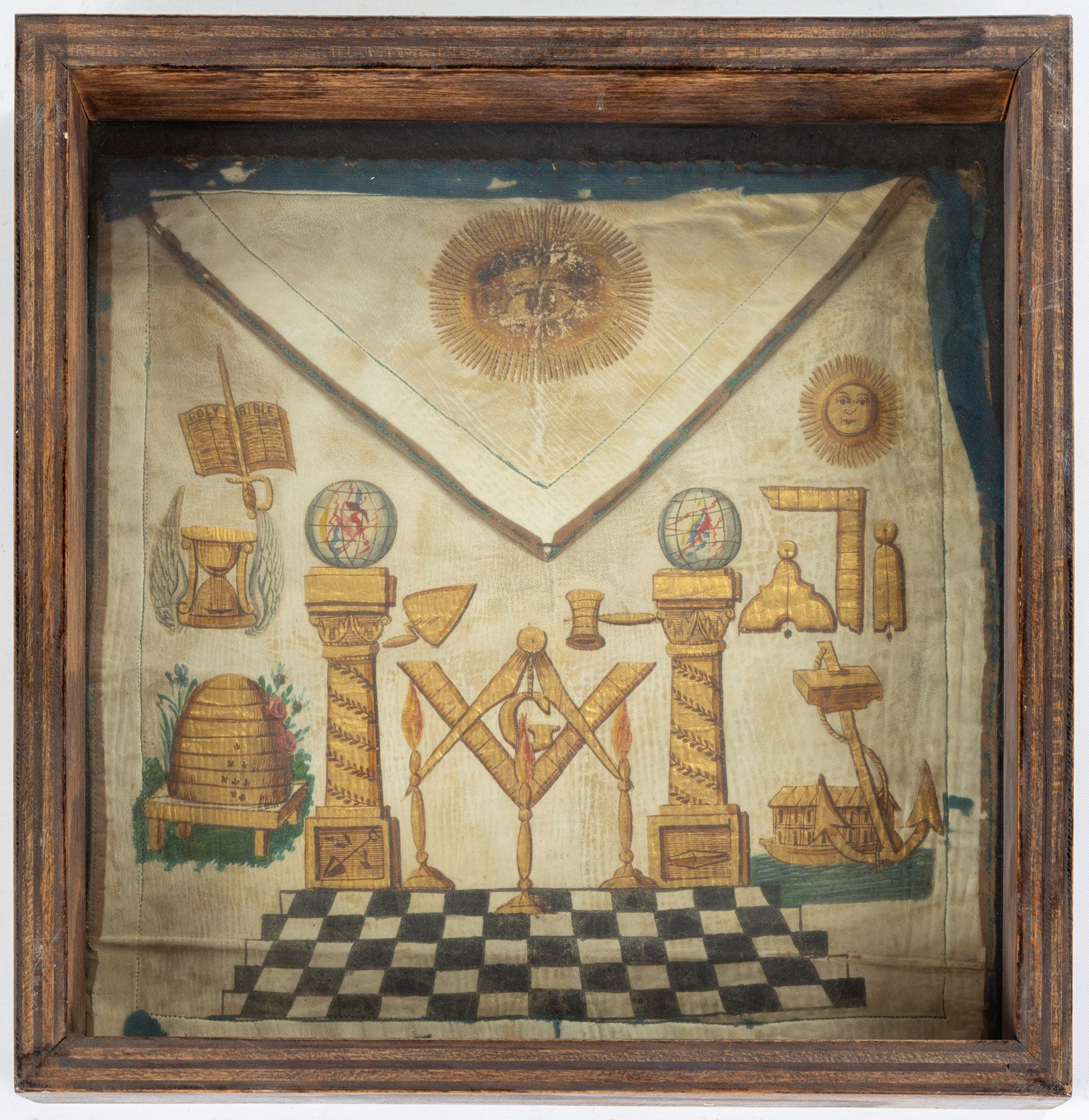 19th Century Masonic Silk Embroidered Apron | Cottone Auctions