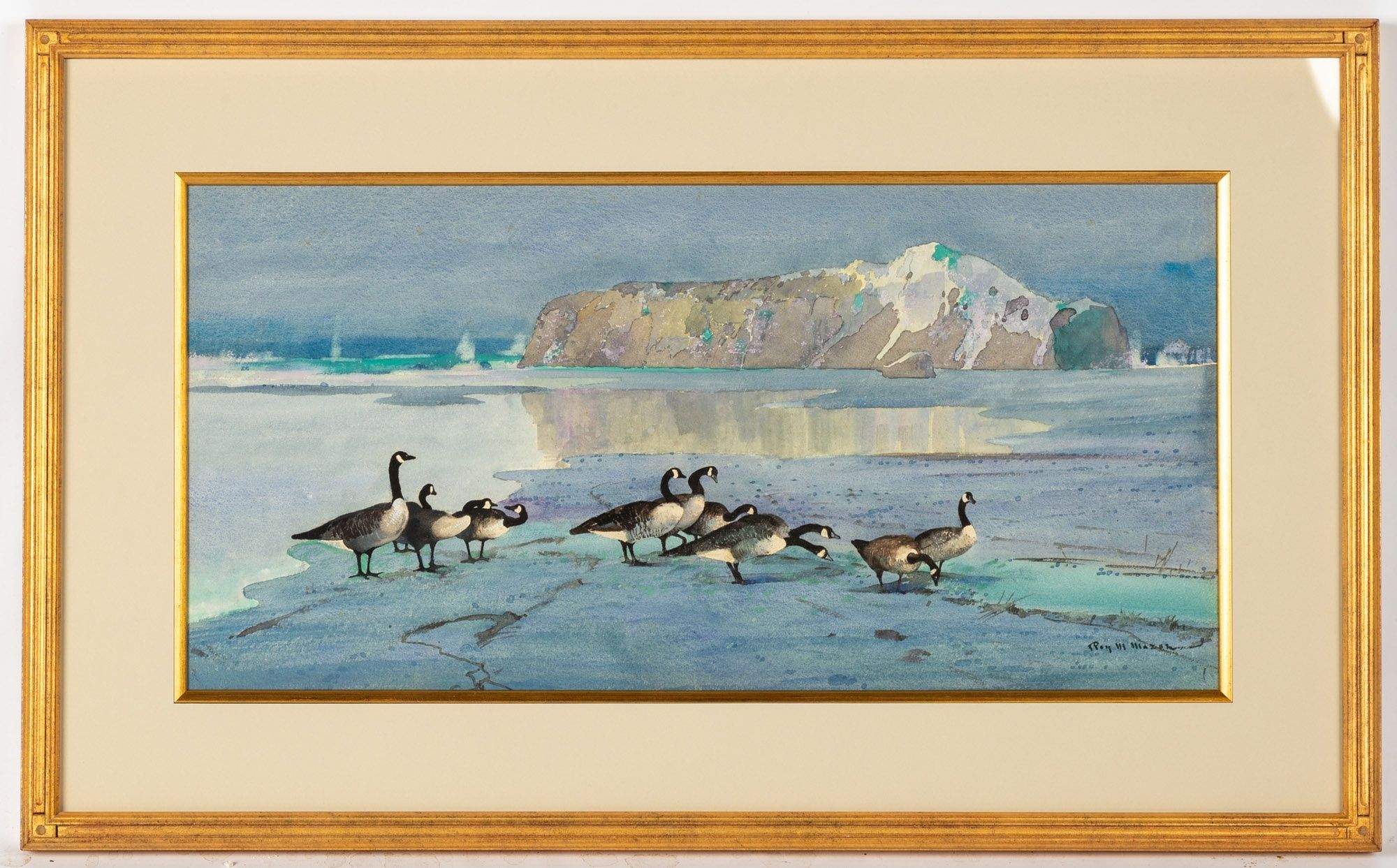 Roy M. Mason (American, 1886-1972) Watercolor with Geese | Cottone Auctions