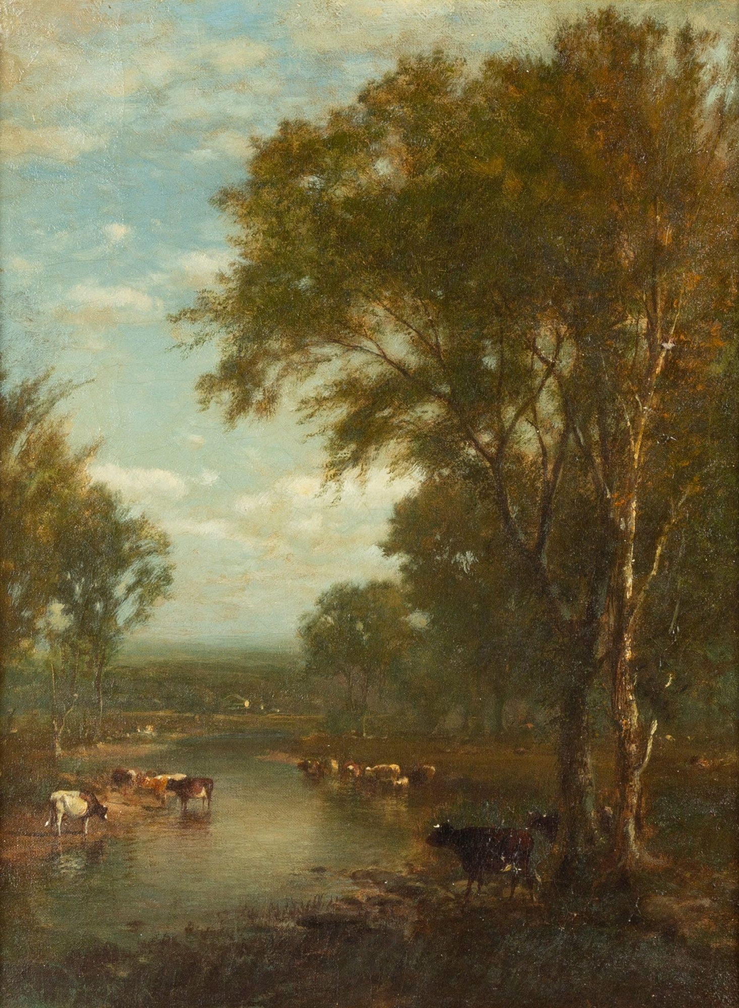 James McDougal Hart (American, 1828-1901) Cattle Watering | Cottone ...