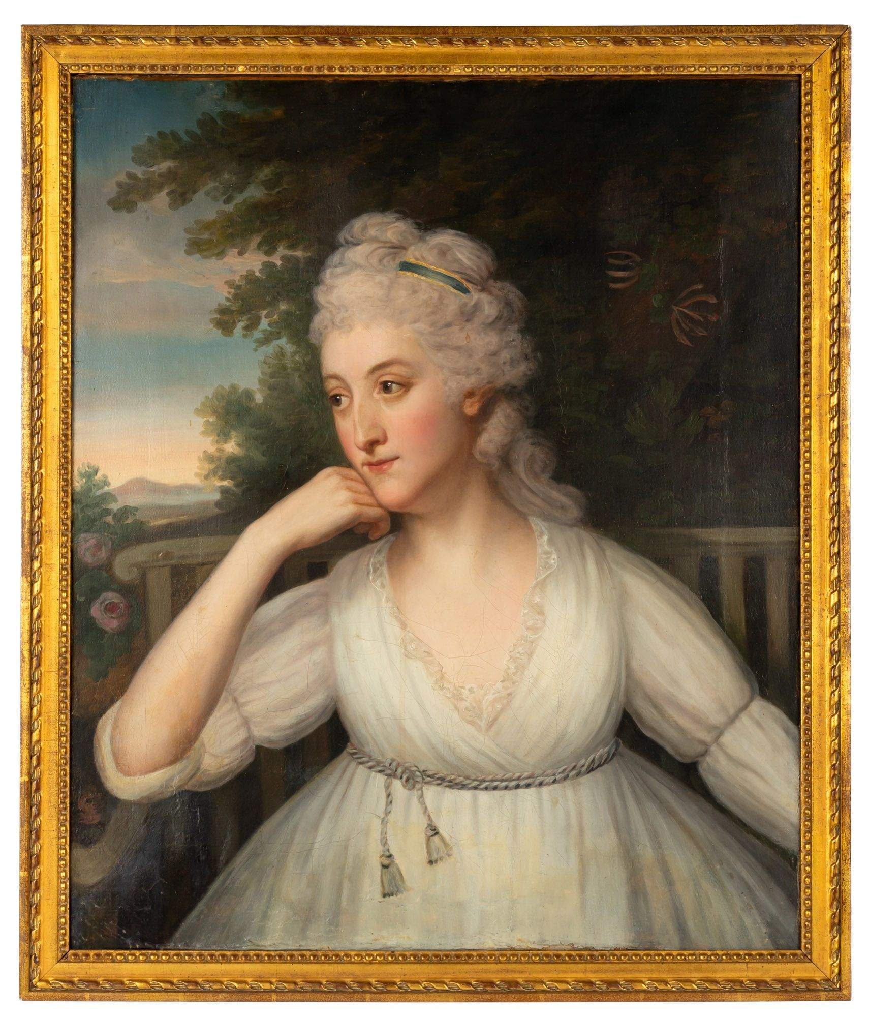 Portrait of a Woman in a White Dress | Cottone Auctions