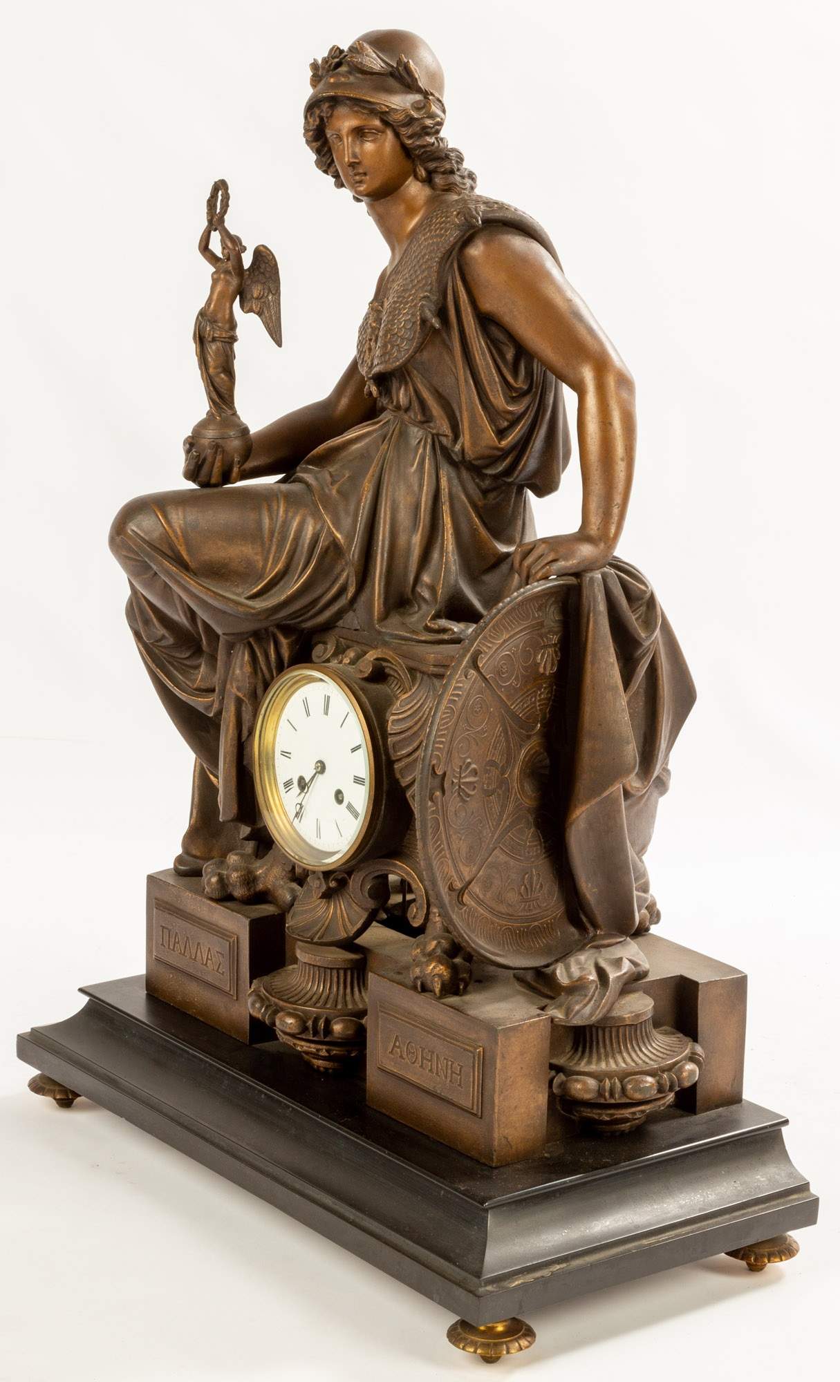 Attributed to Ansonia Figural Mantel Clock of Athena | Cottone Auctions