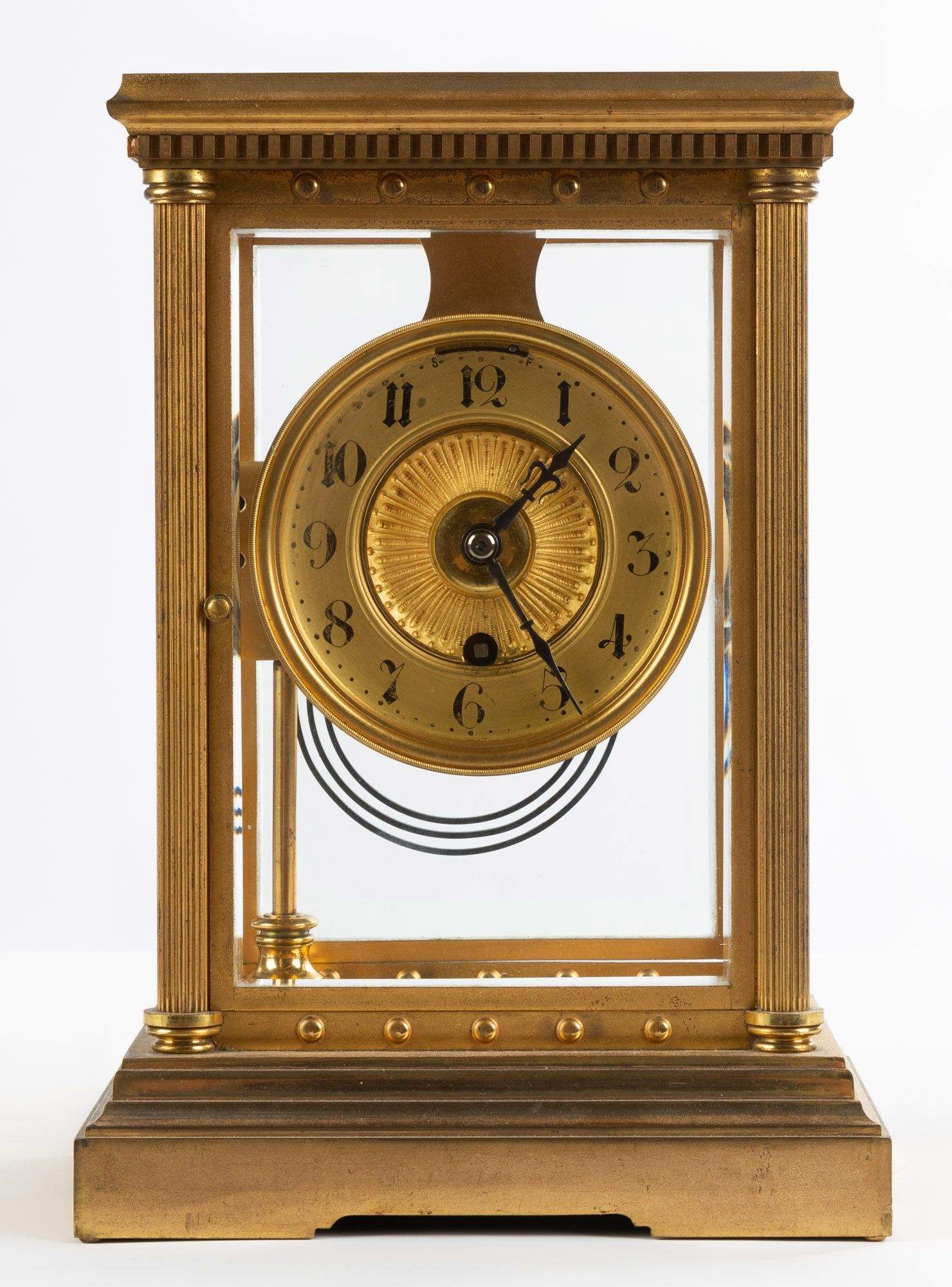 Boston Clock Co. Crystal Regulator Shelf Clock | Cottone Auctions