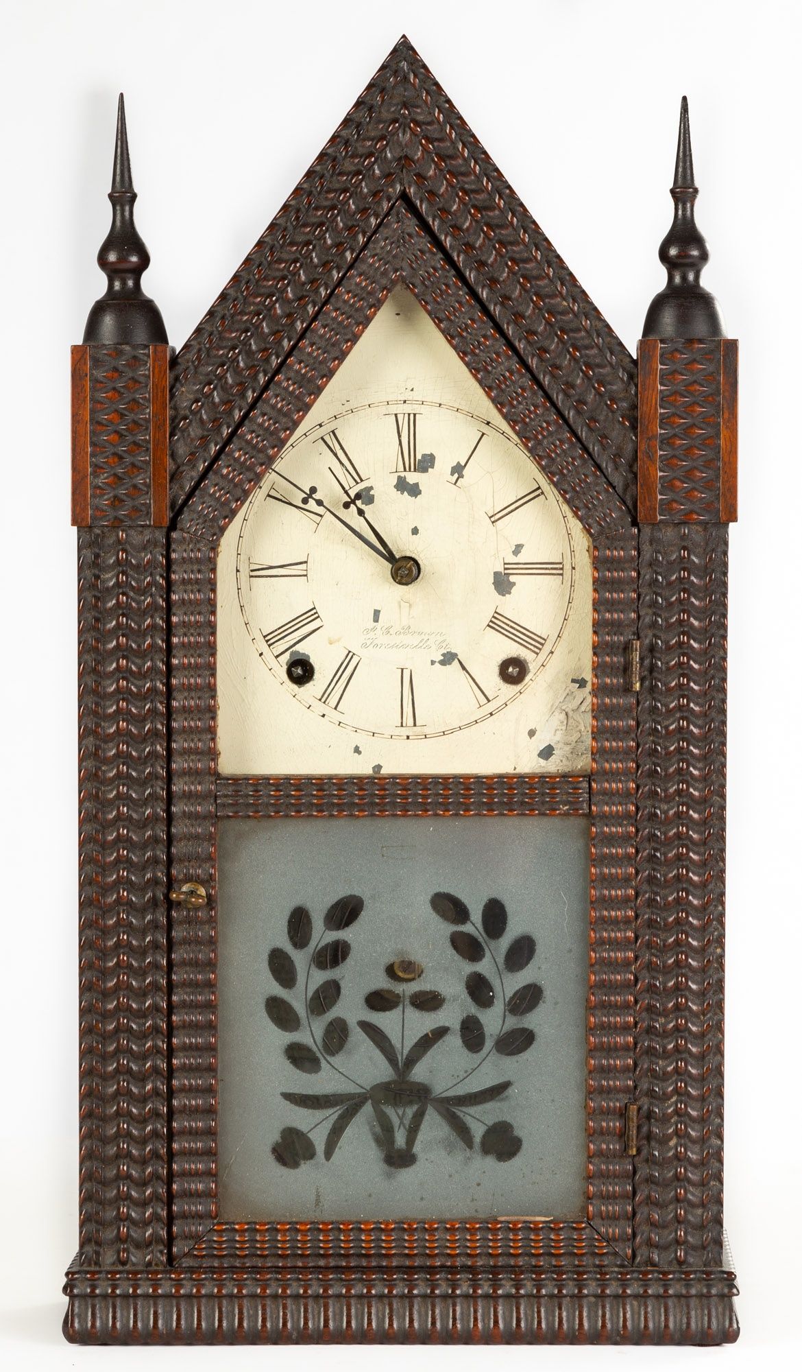 JC Brown Ripple Front Steeple Clock | Cottone Auctions