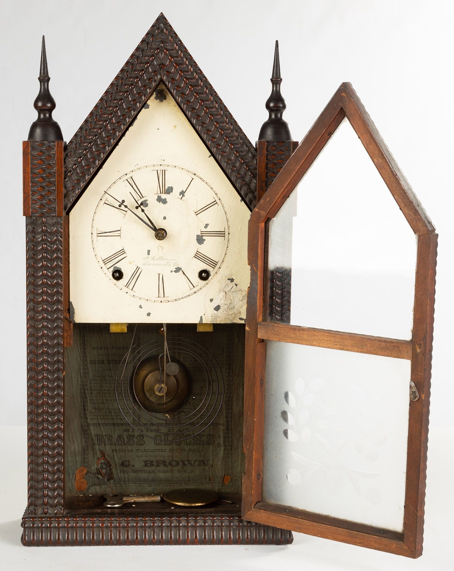 JC Brown Ripple Front Steeple Clock | Cottone Auctions