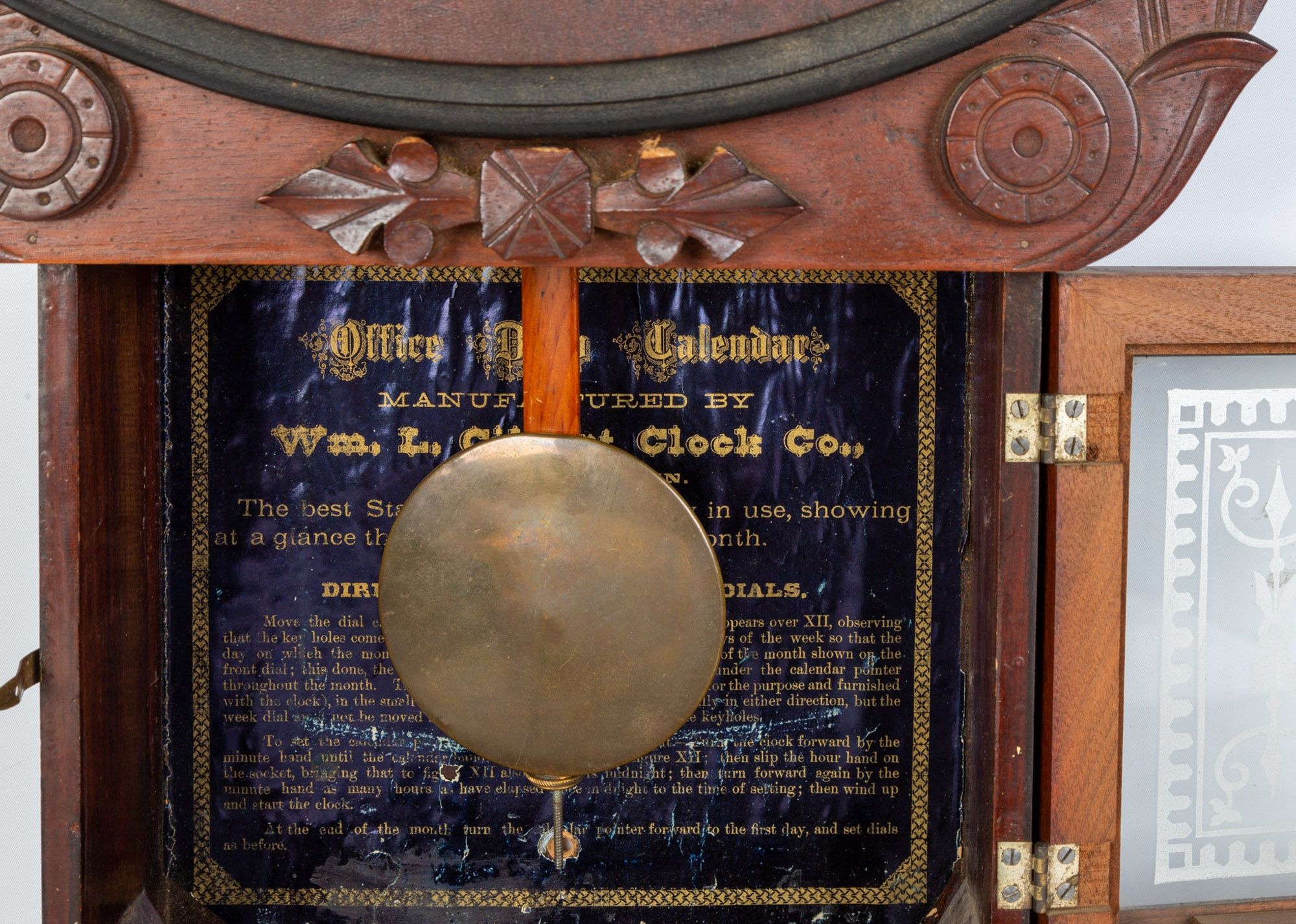 William Gilbert Office Drop Calendar Clock | Cottone Auctions