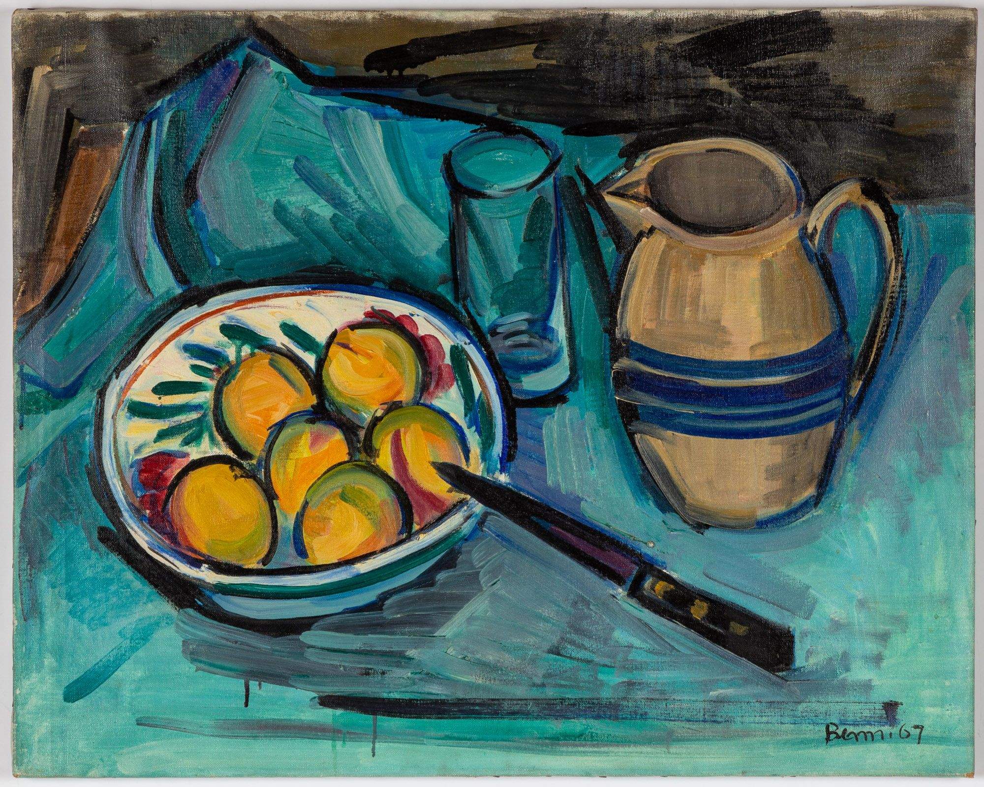 Ben Benn (American, 1884-1983) Still Life of Fruit and Pitcher ...