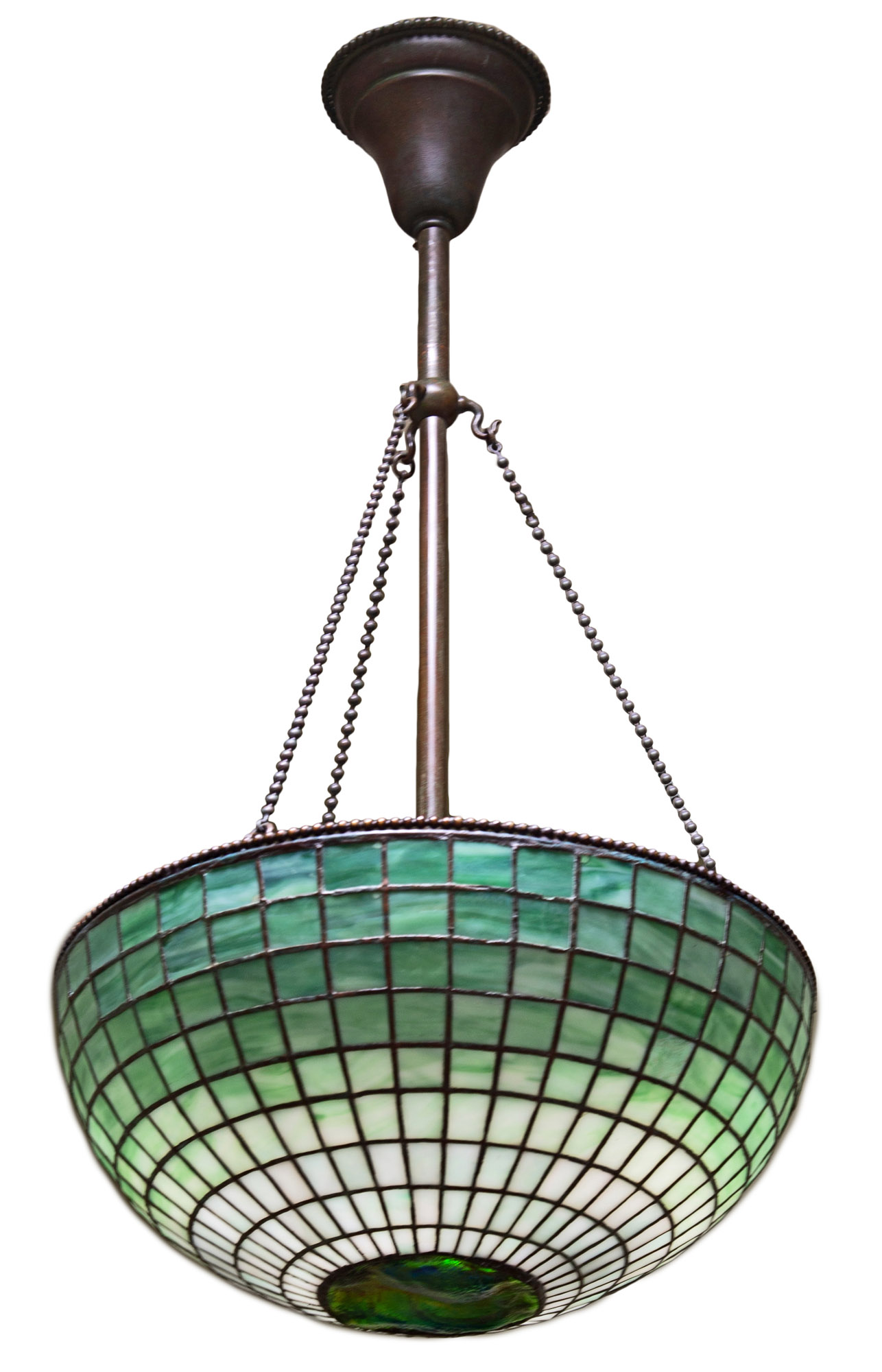 Tiffany Studios Geometric Ceiling Light with Turtleback | Cottone Auctions