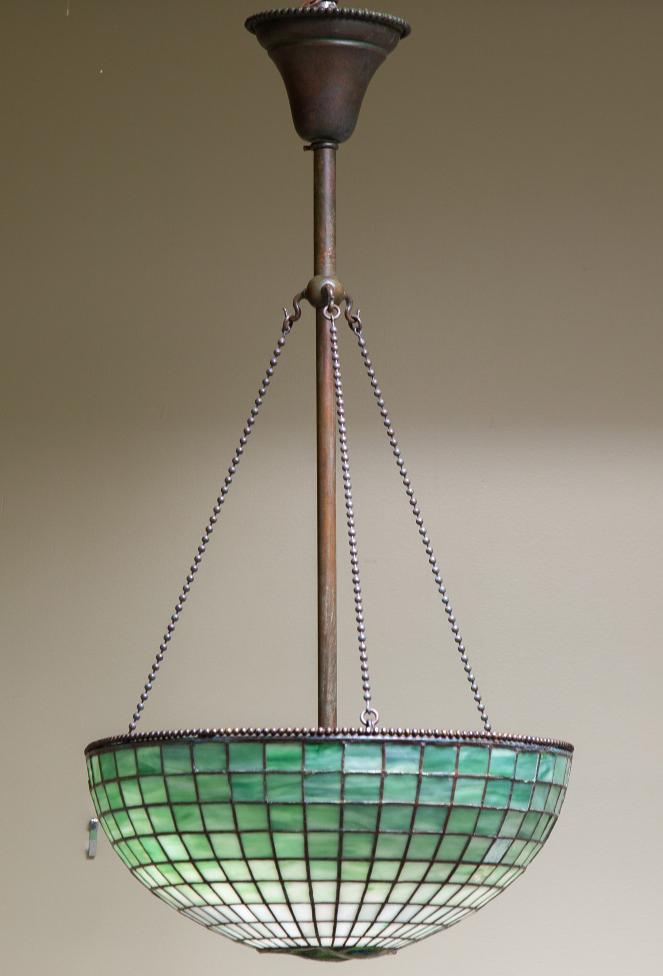 Tiffany Studios Geometric Ceiling Light with Turtleback | Cottone Auctions