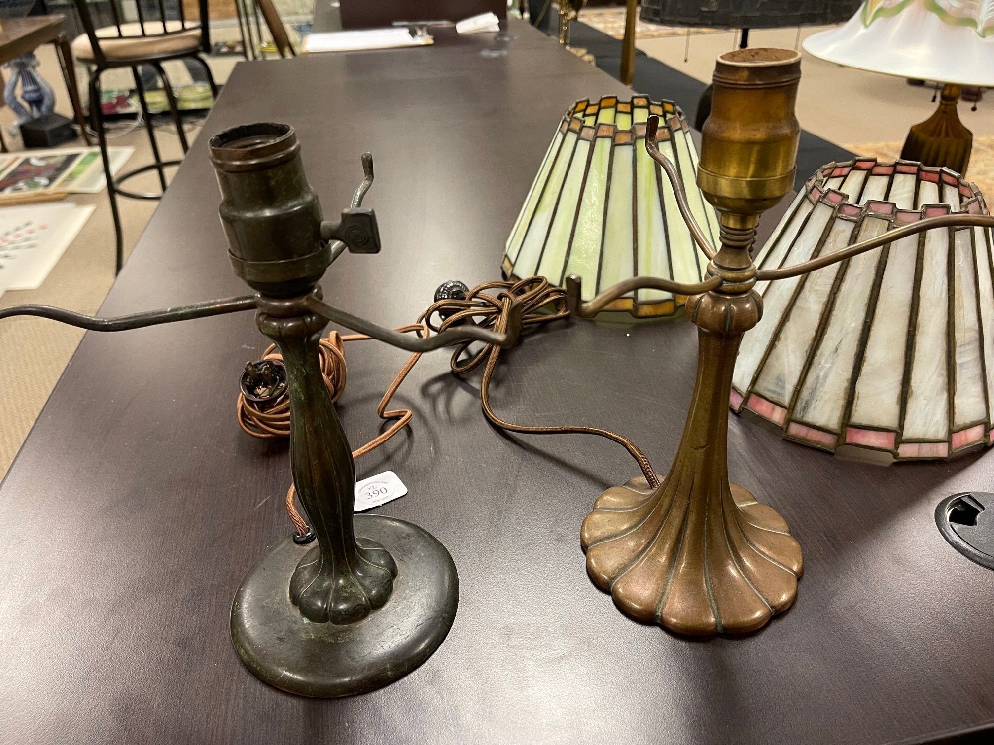 (2) Duffner & Kimberly Leaded Glass Boudoir Lamps | Cottone Auctions