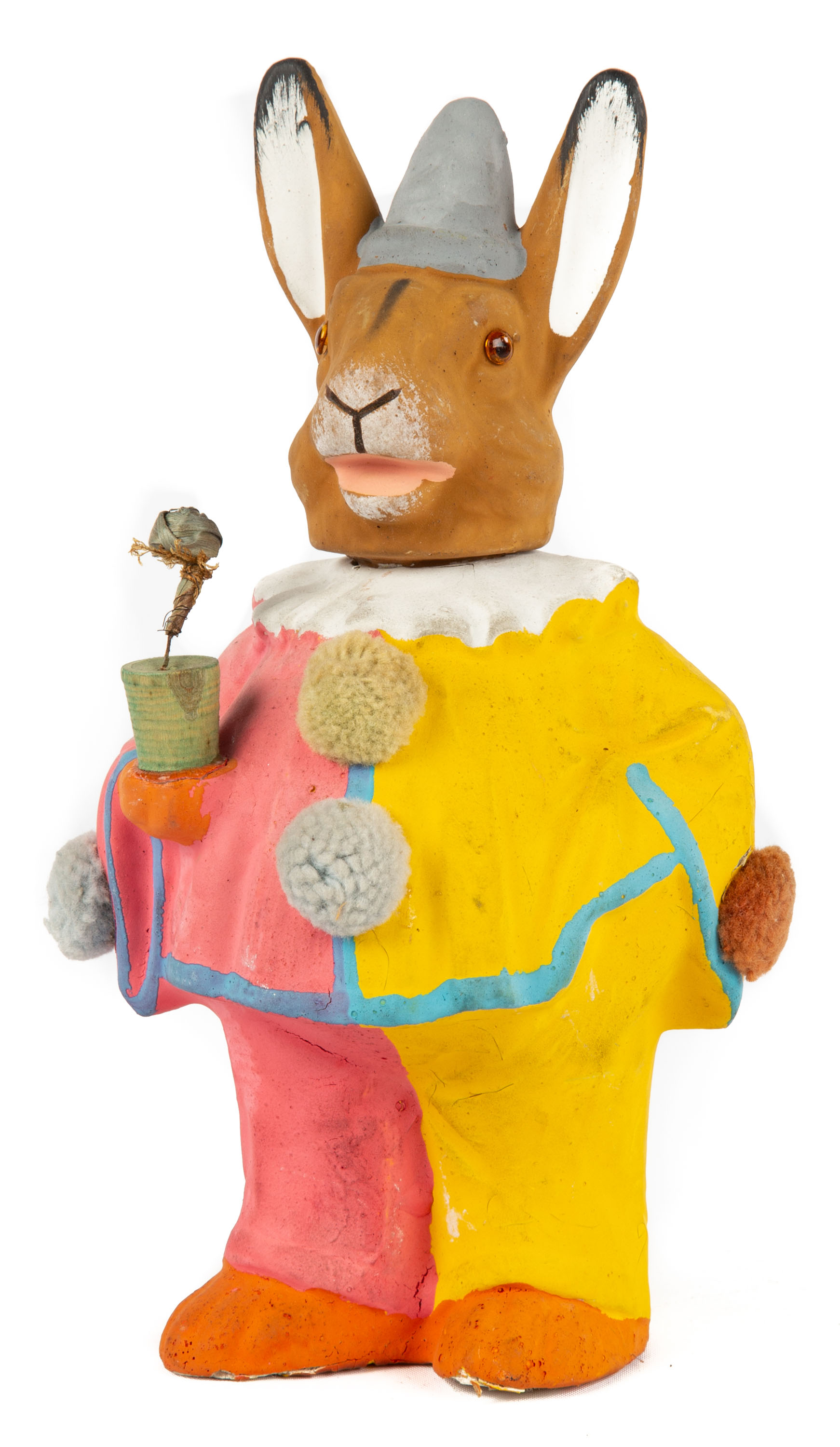 German Painted Paper Mache Rabbit Candy Container | Cottone Auctions