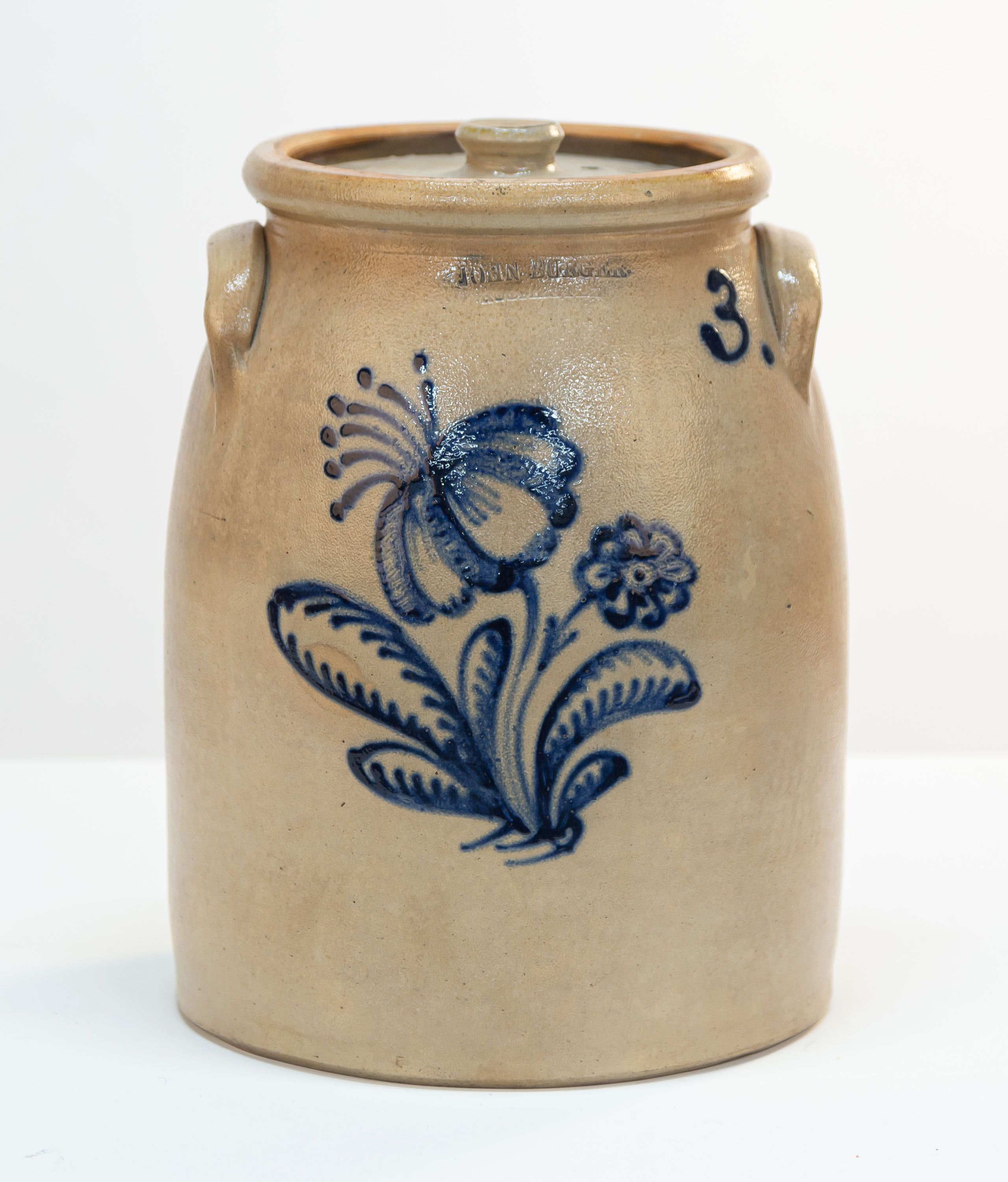 John Burger, Rochester, NY 3 Gallon Stoneware Jar | Cottone Auctions