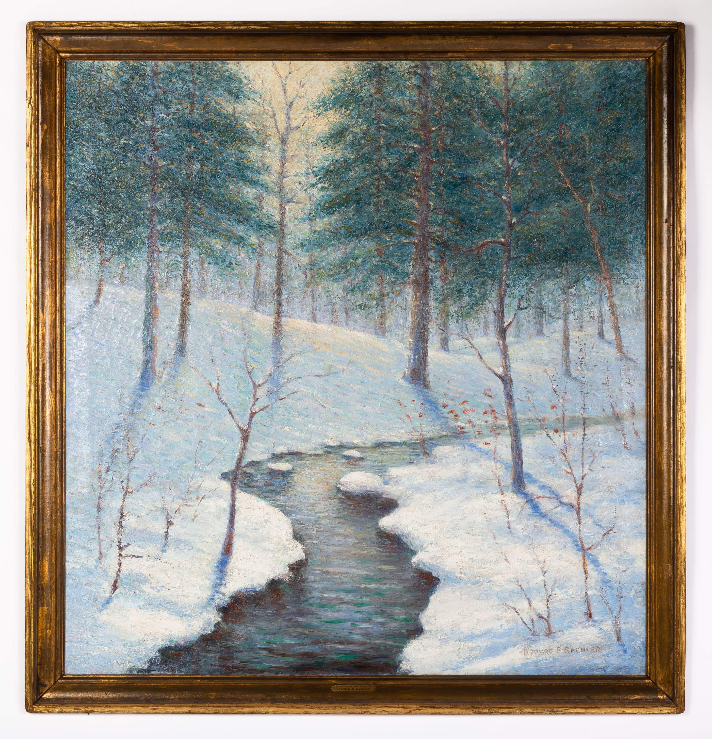 Howard Bonnell Spencer (American, 1871-1967) "The Brook in Winter ...