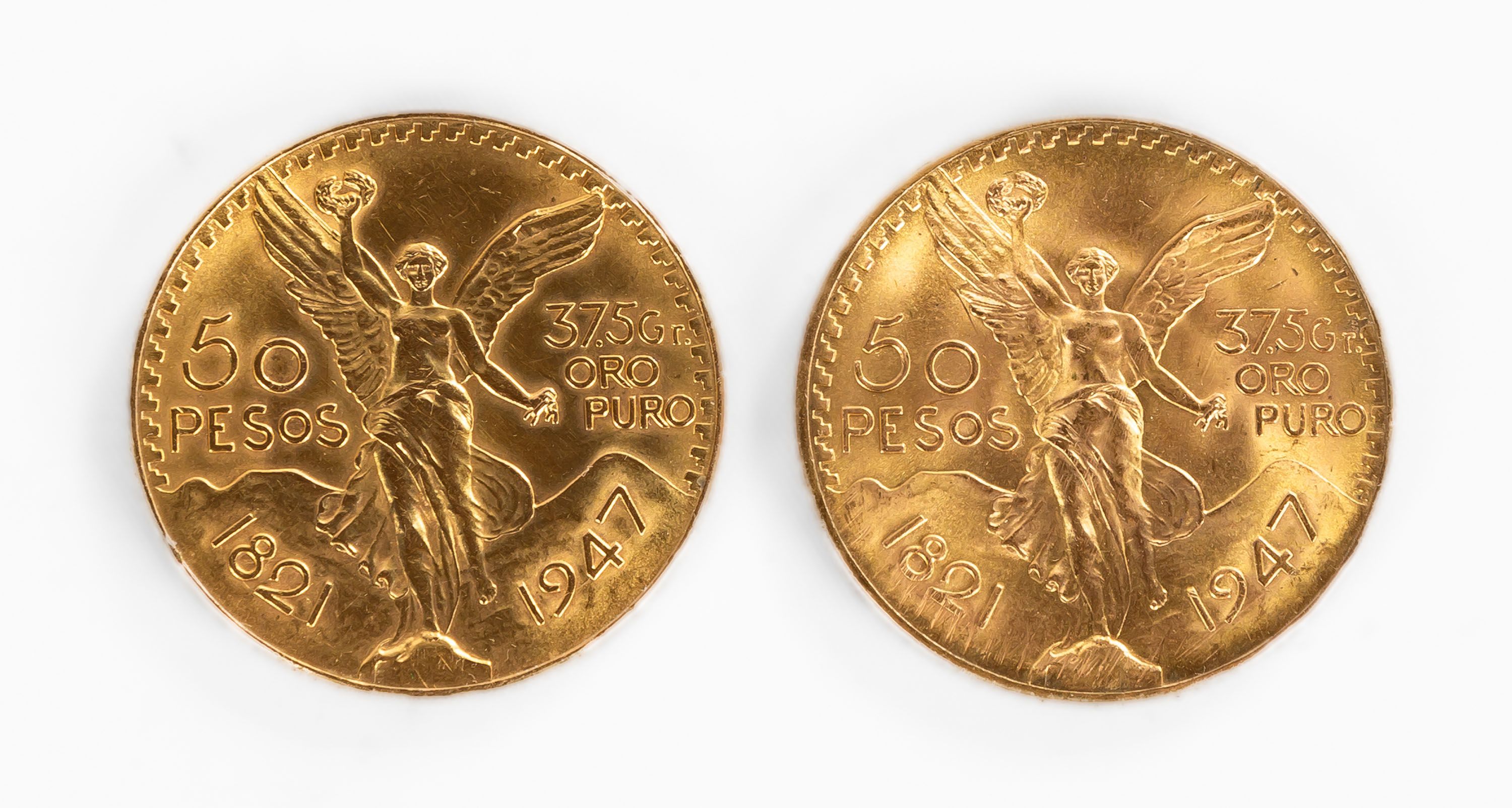 (2) Mexican 50 Peso Centenario Gold Coins | Cottone Auctions