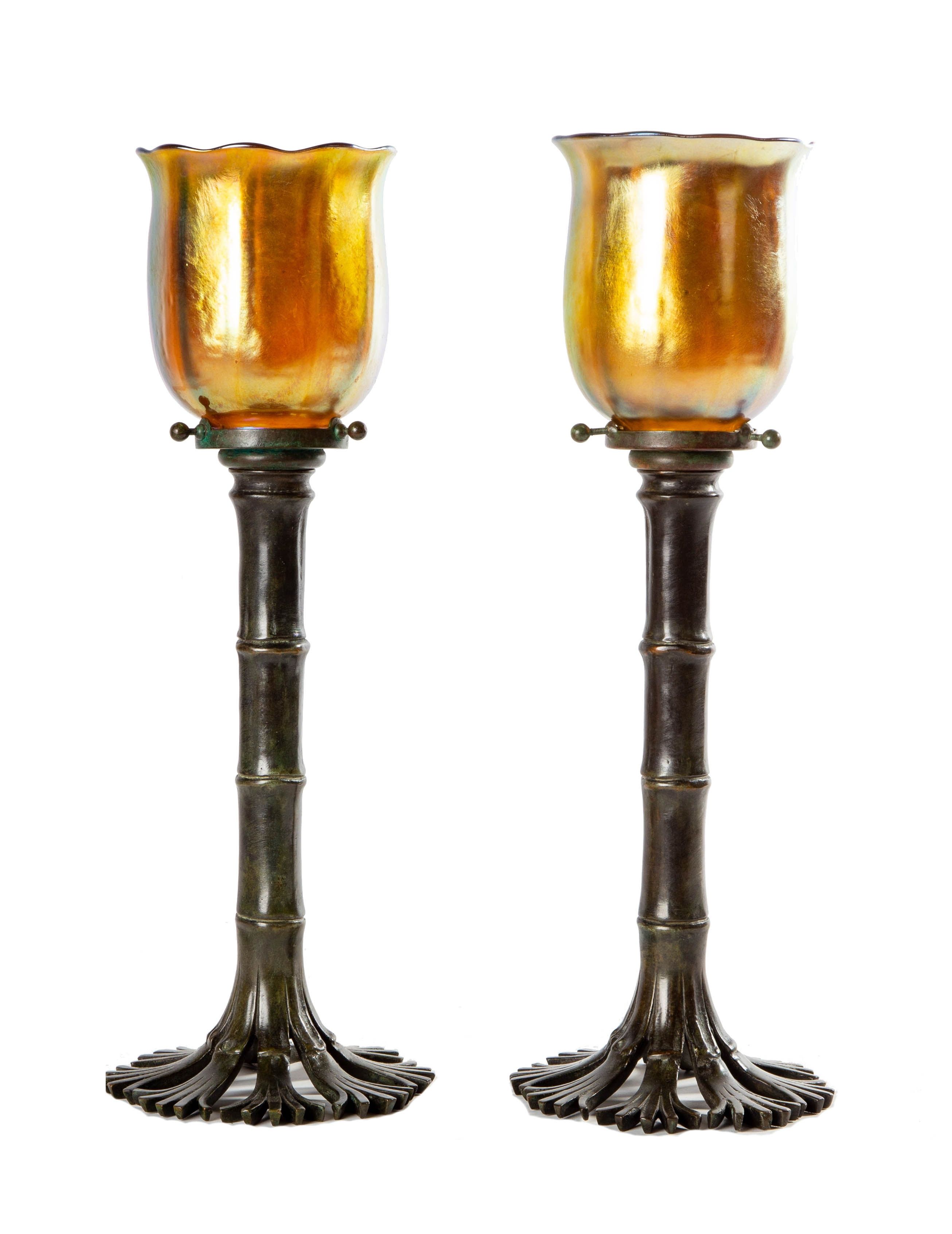 Tiffany Studios Bamboo Candlesticks | Cottone Auctions