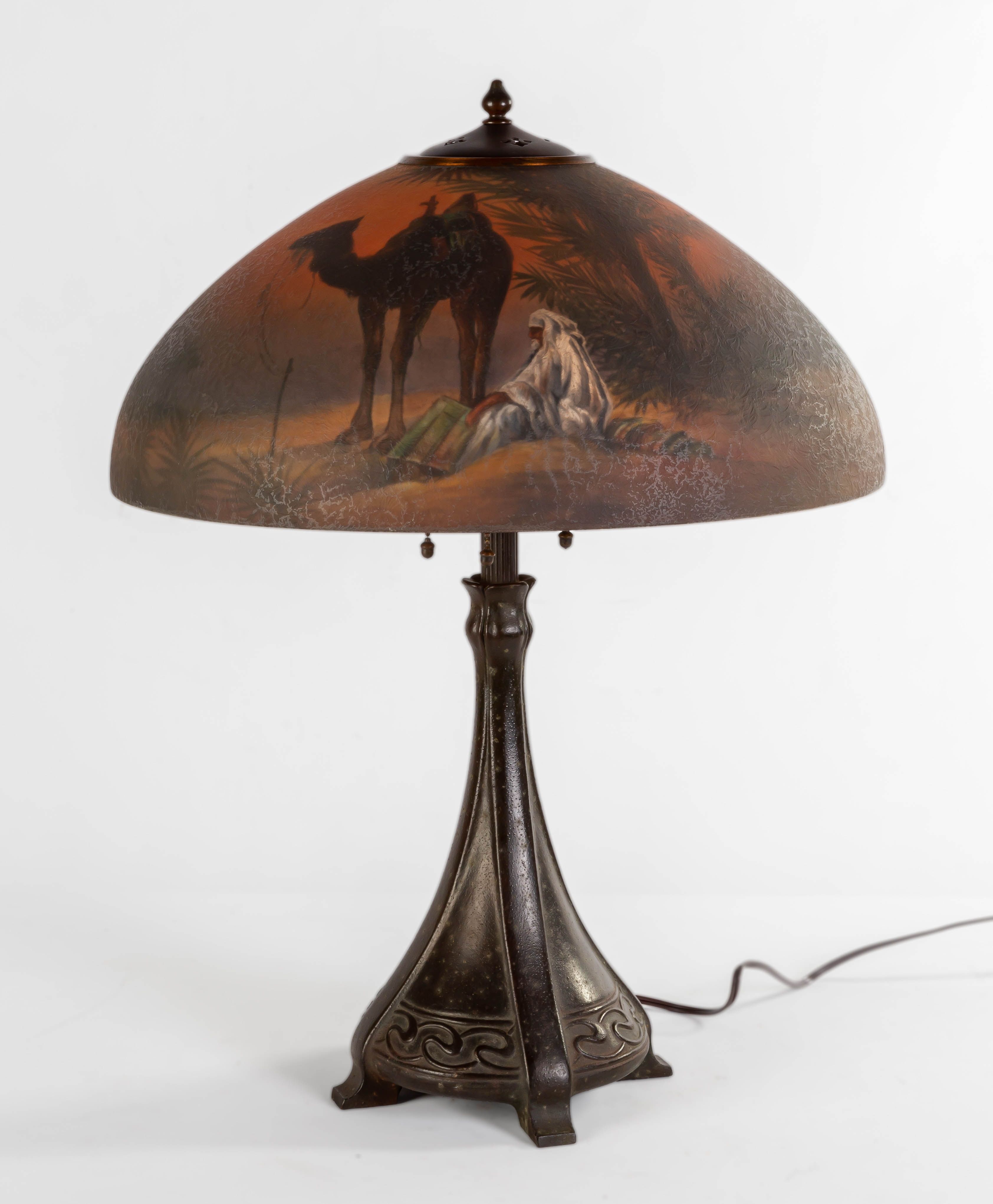 Handel Arab and Camel Lamp | Cottone Auctions
