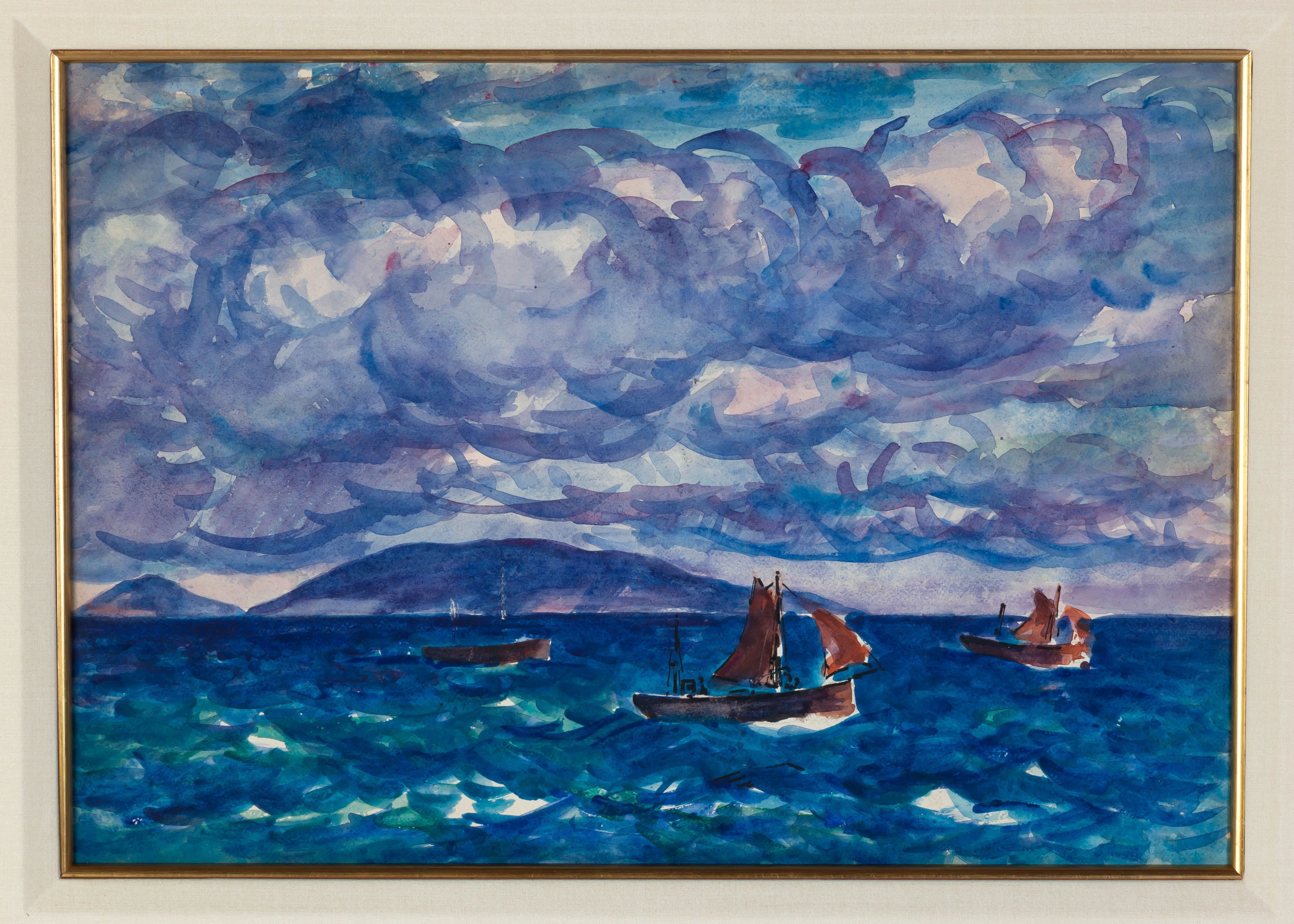 Richard Hayley Lever (American, 1876-1958) "Cloudy day on the Ocean ...