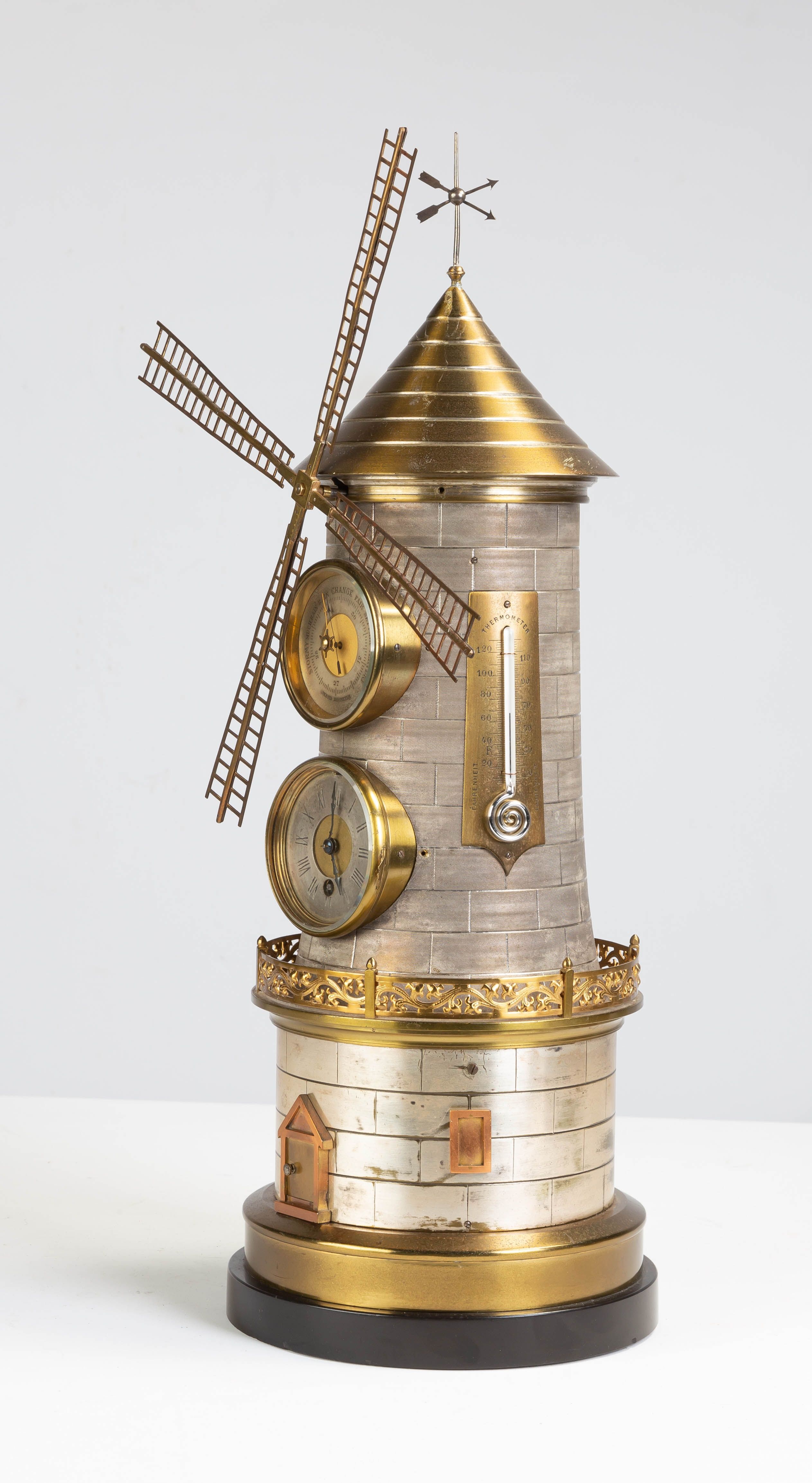 French Industrial Windmill Automated Clock, circa 1880 | Cottone Auctions