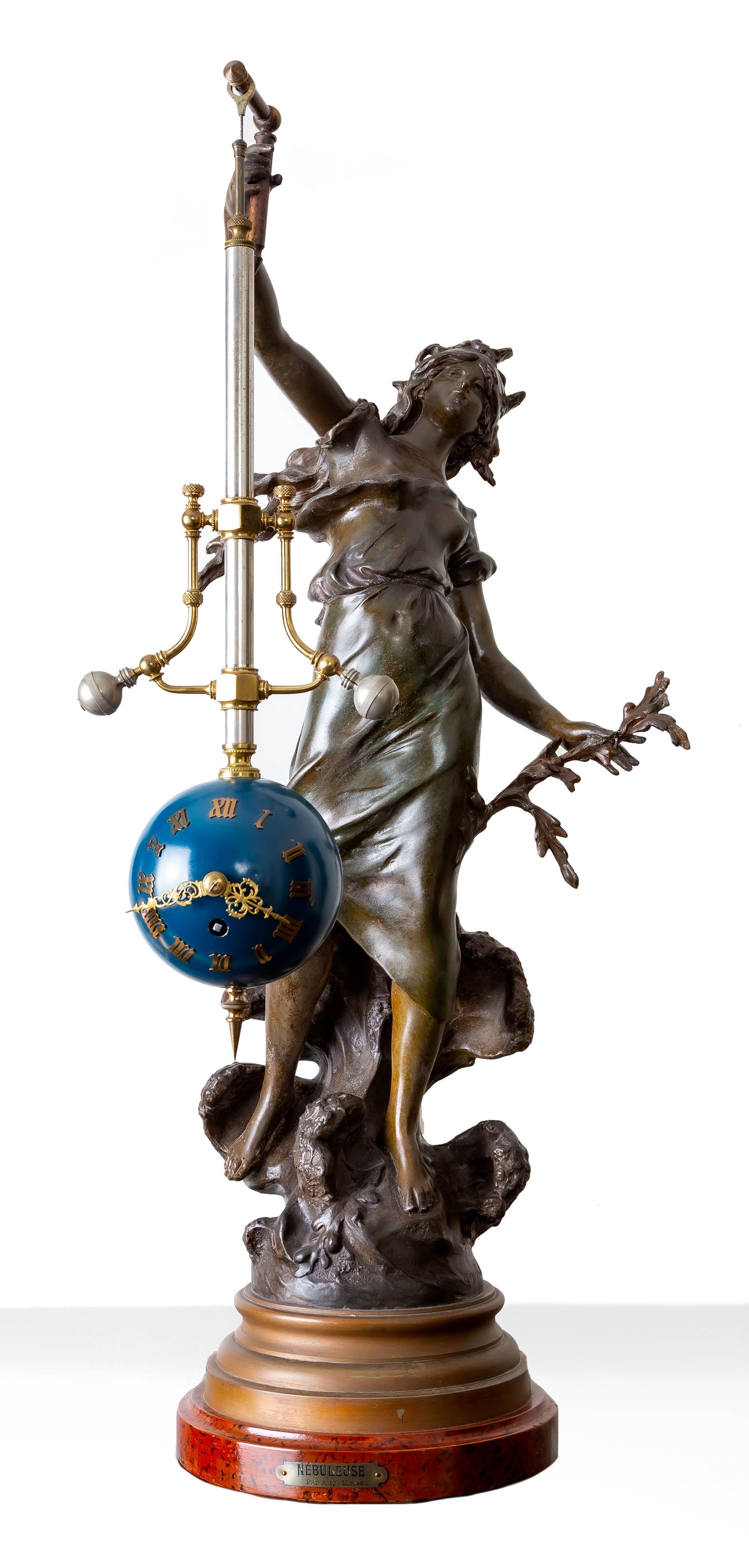 Rare Torsion Pendulum Mystery Clock, sculpture by Auguste Moreau, circa ...