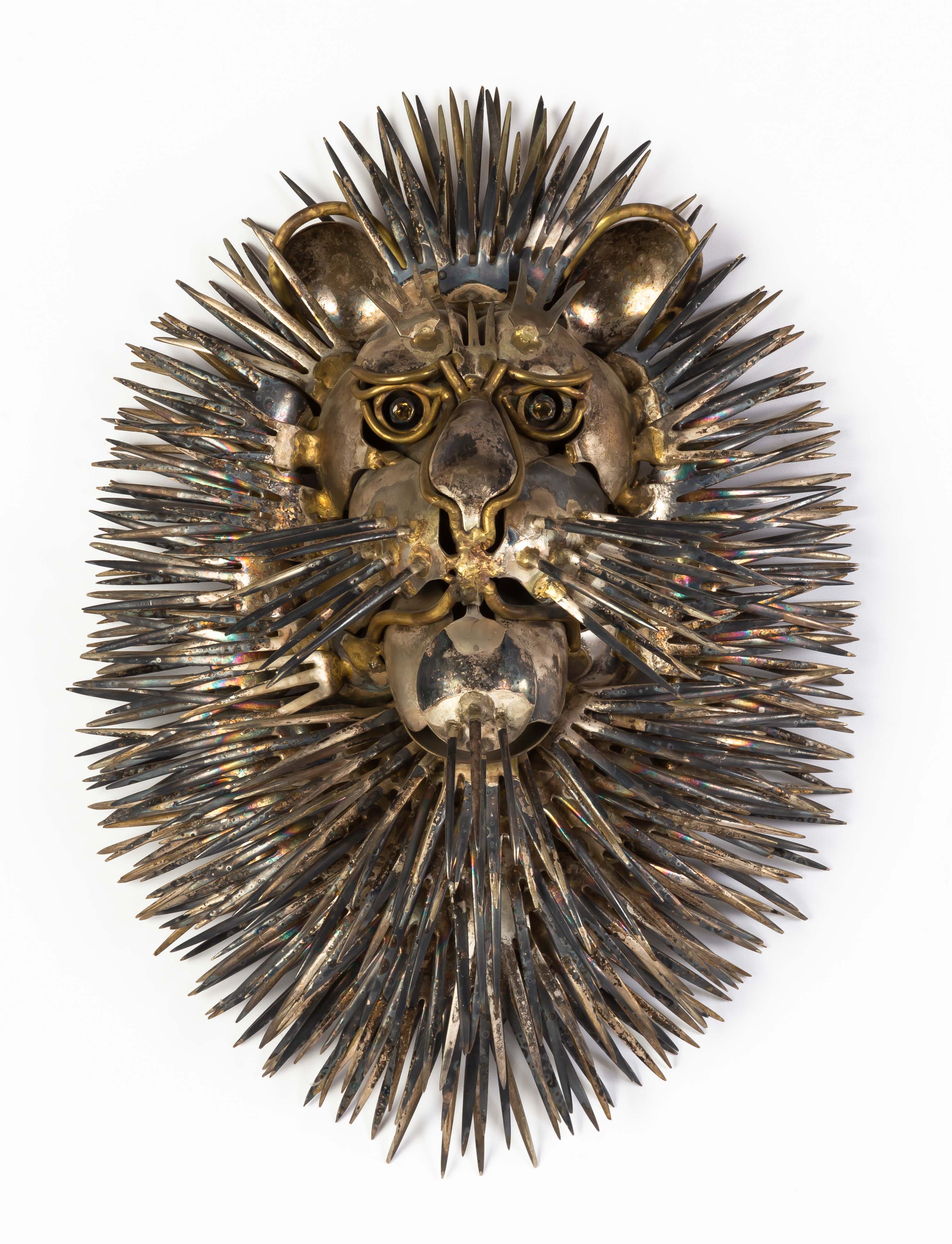 Dion Bruce Wright (American, 20th century) Lion Silver Plate & Brass ...
