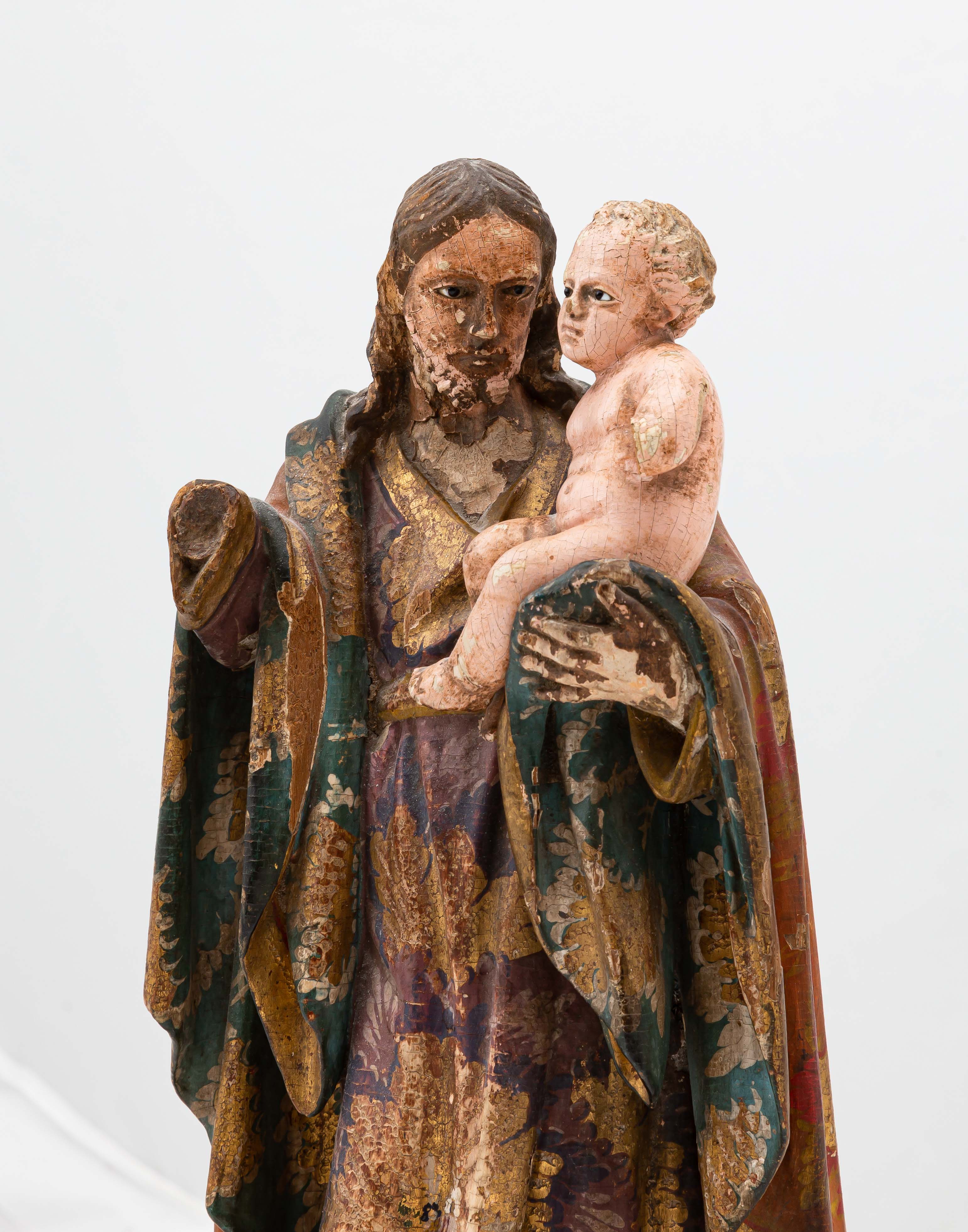 Saint Joseph & Christ Child Santos Figure | Cottone Auctions