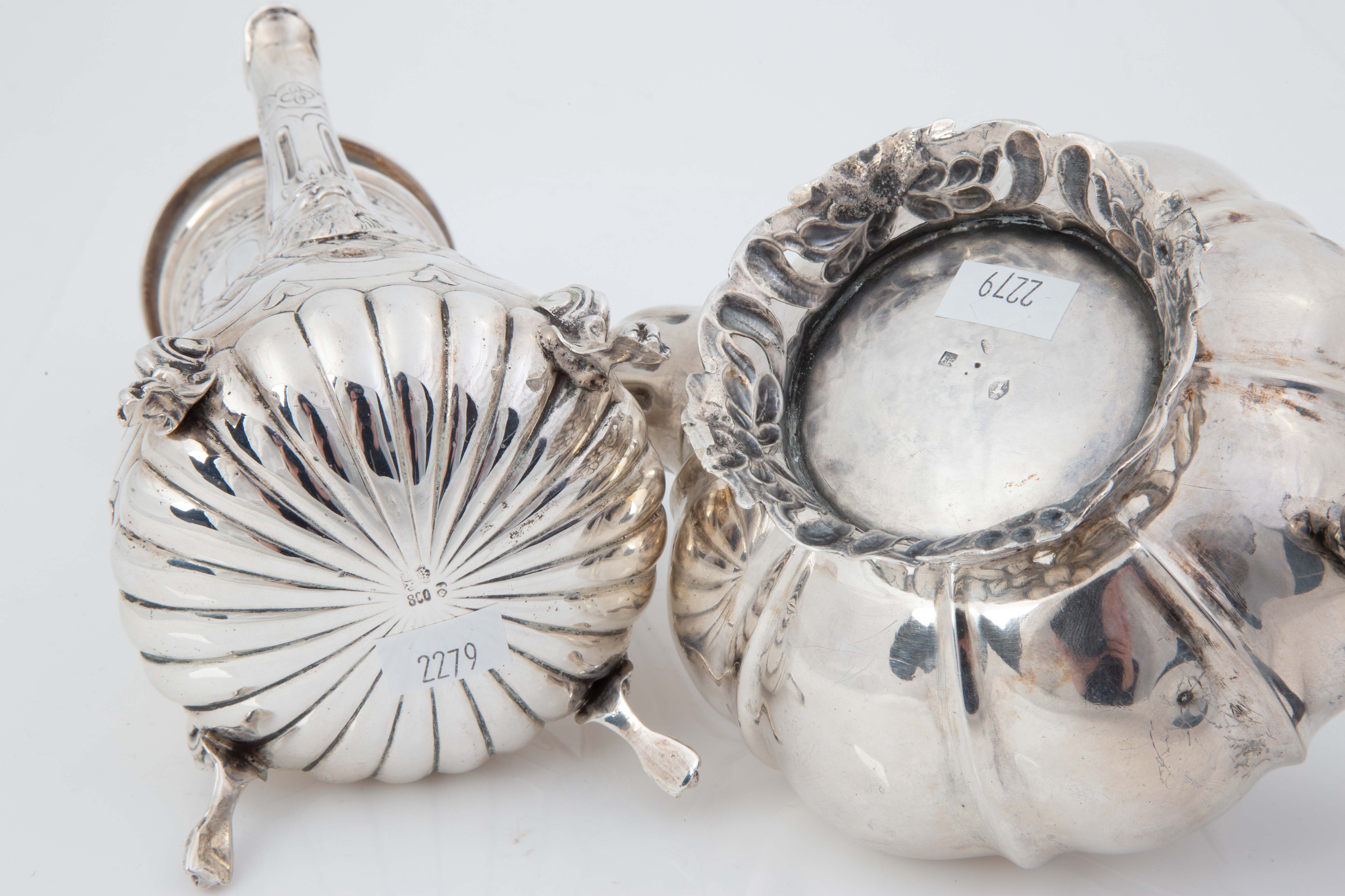 English Silver Teapot & Simon Rosenau Chocolate Pot | Cottone Auctions