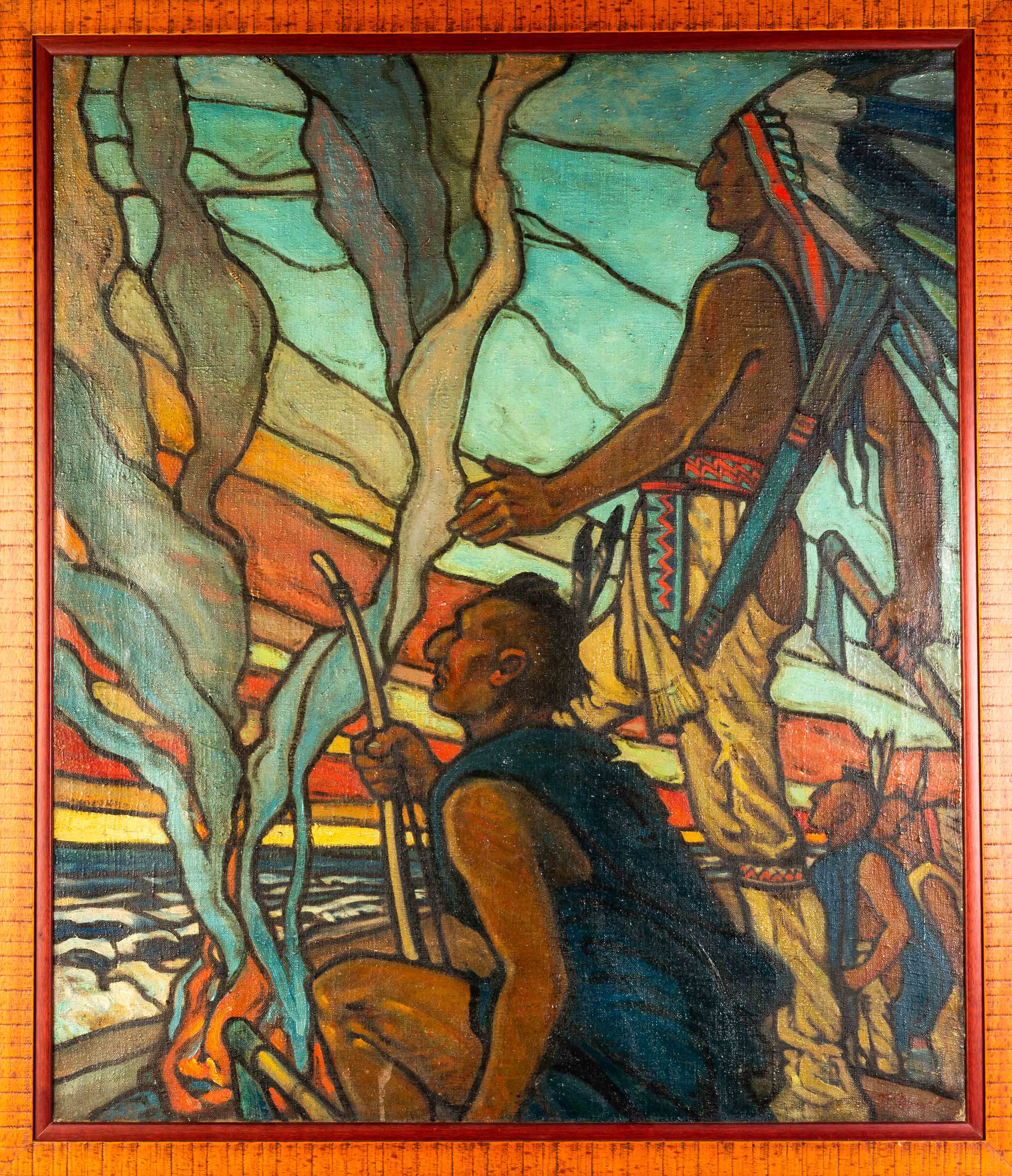 Thomas Garland Greene (Canadian, 1875-1955) Native American Scene ...