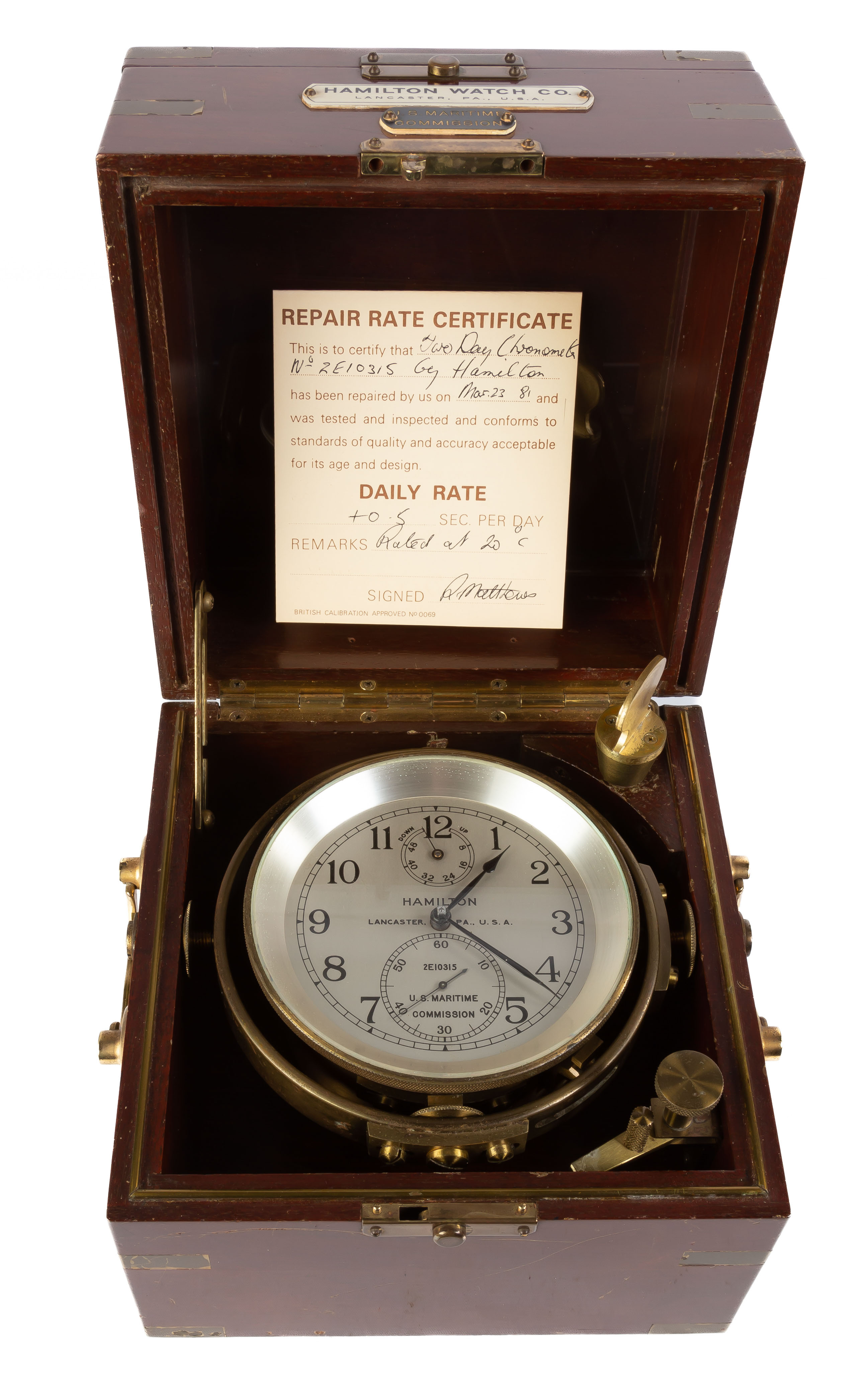 Hamilton Marine Chronometer | Cottone Auctions