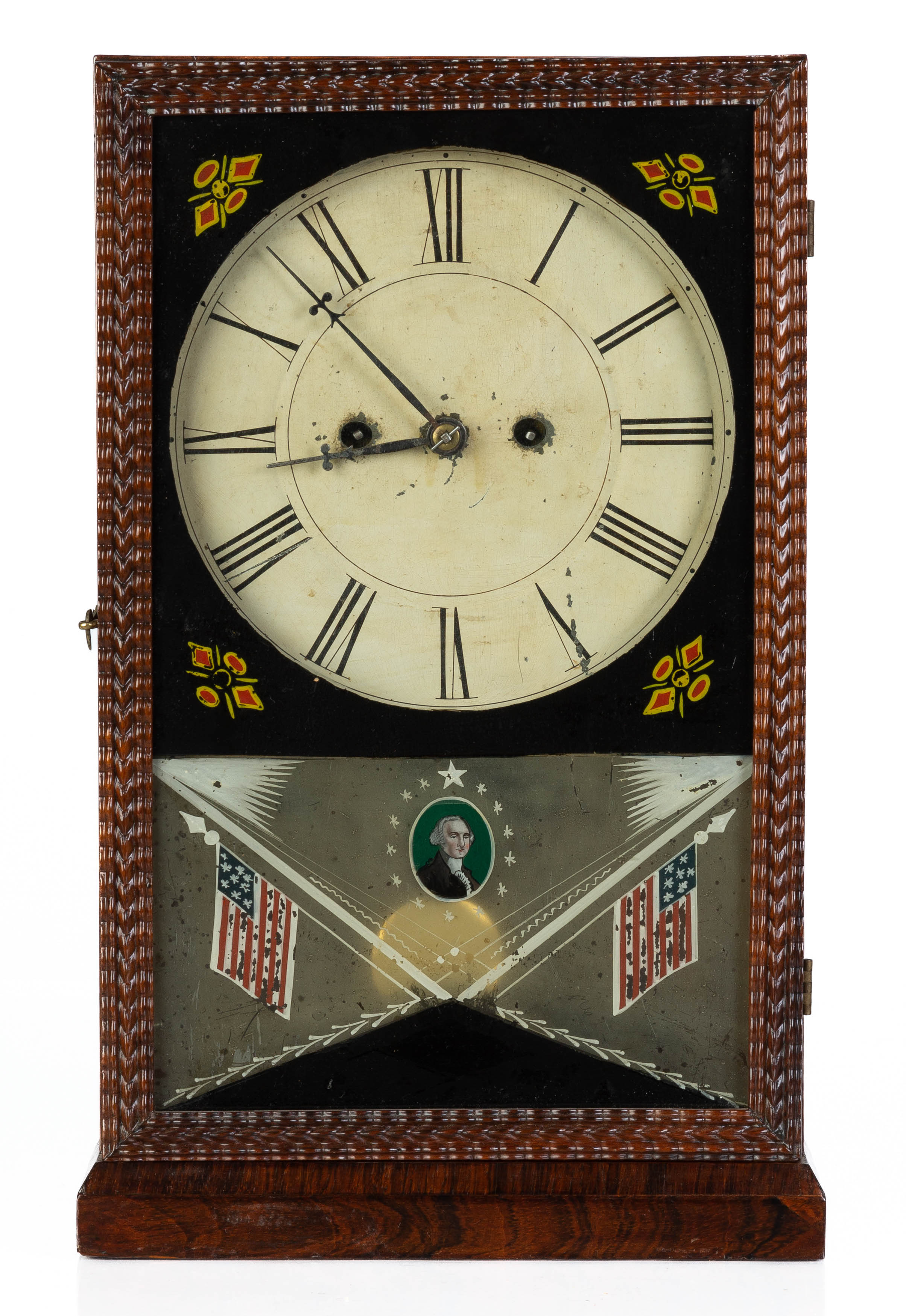 William S Johnson Ripple Front Box Clock | Cottone Auctions