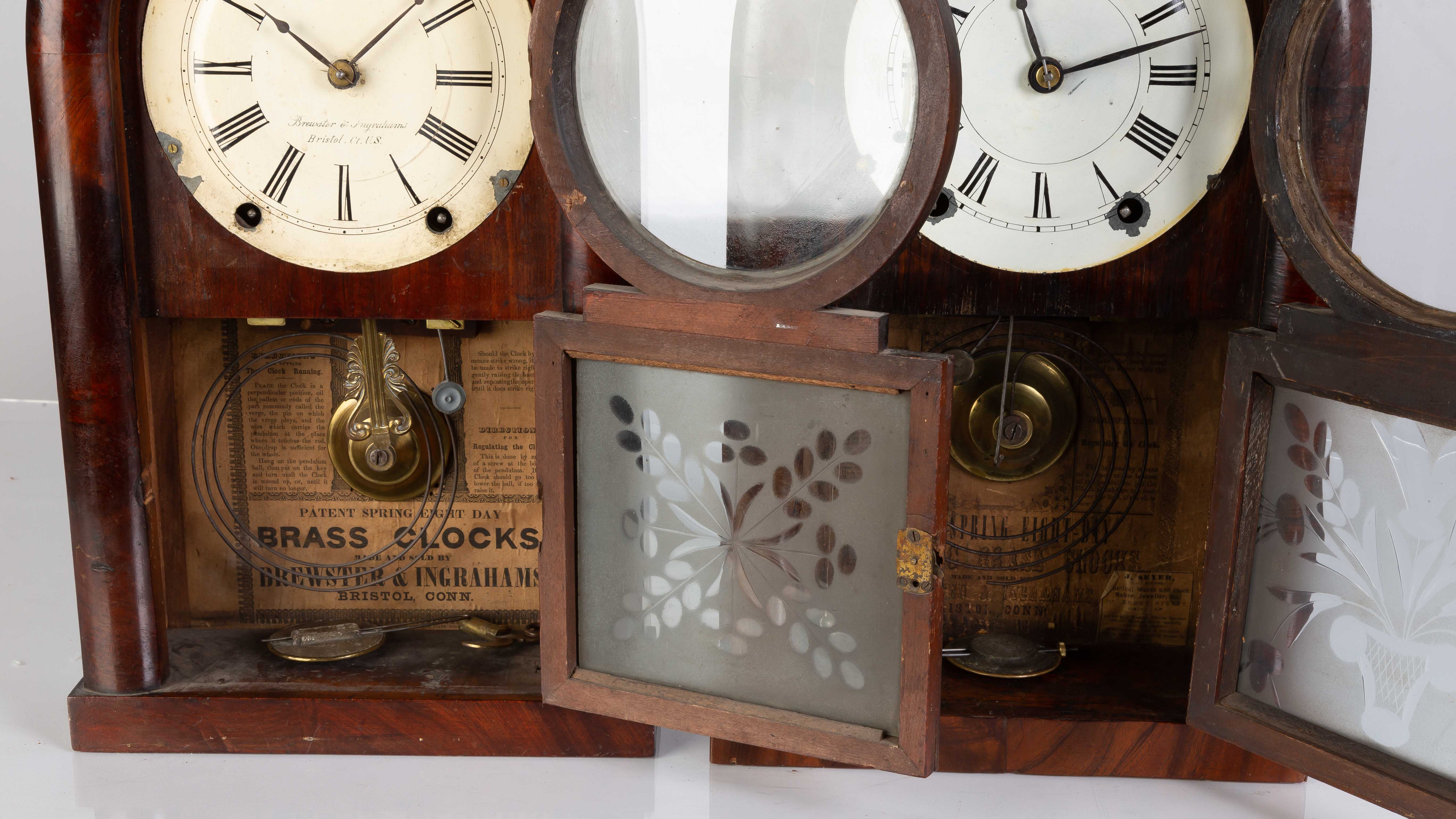 (2) Brewster & Ingrahams Beehive Clocks | Cottone Auctions