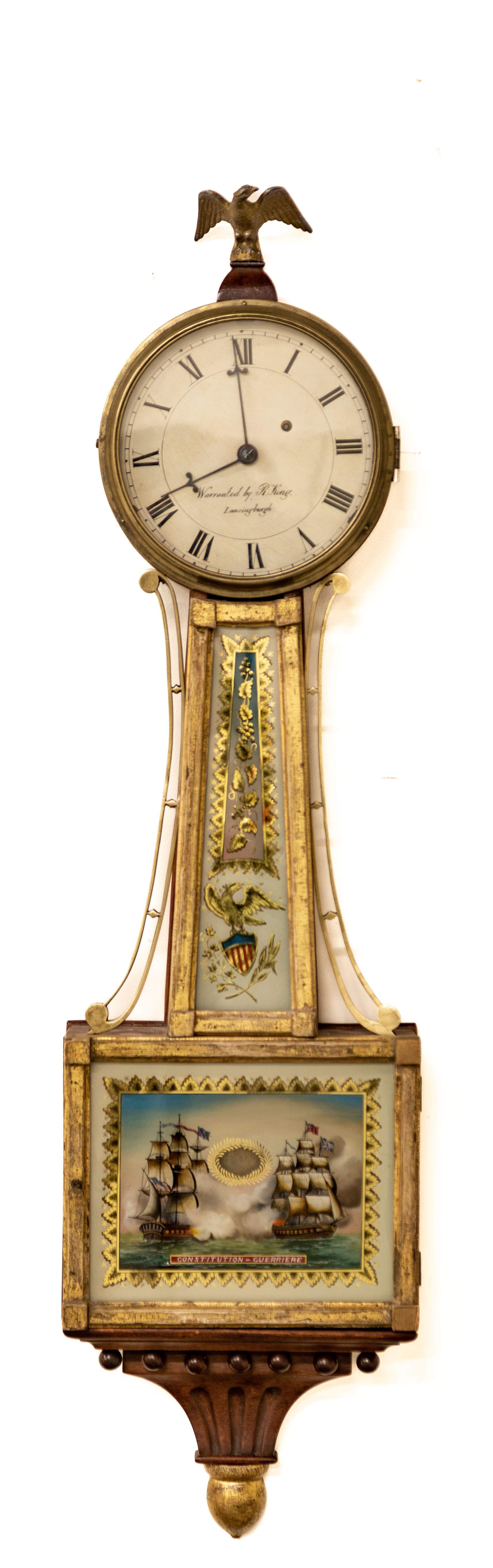 Reuben King, Lansingburgh Banjo Clock | Cottone Auctions