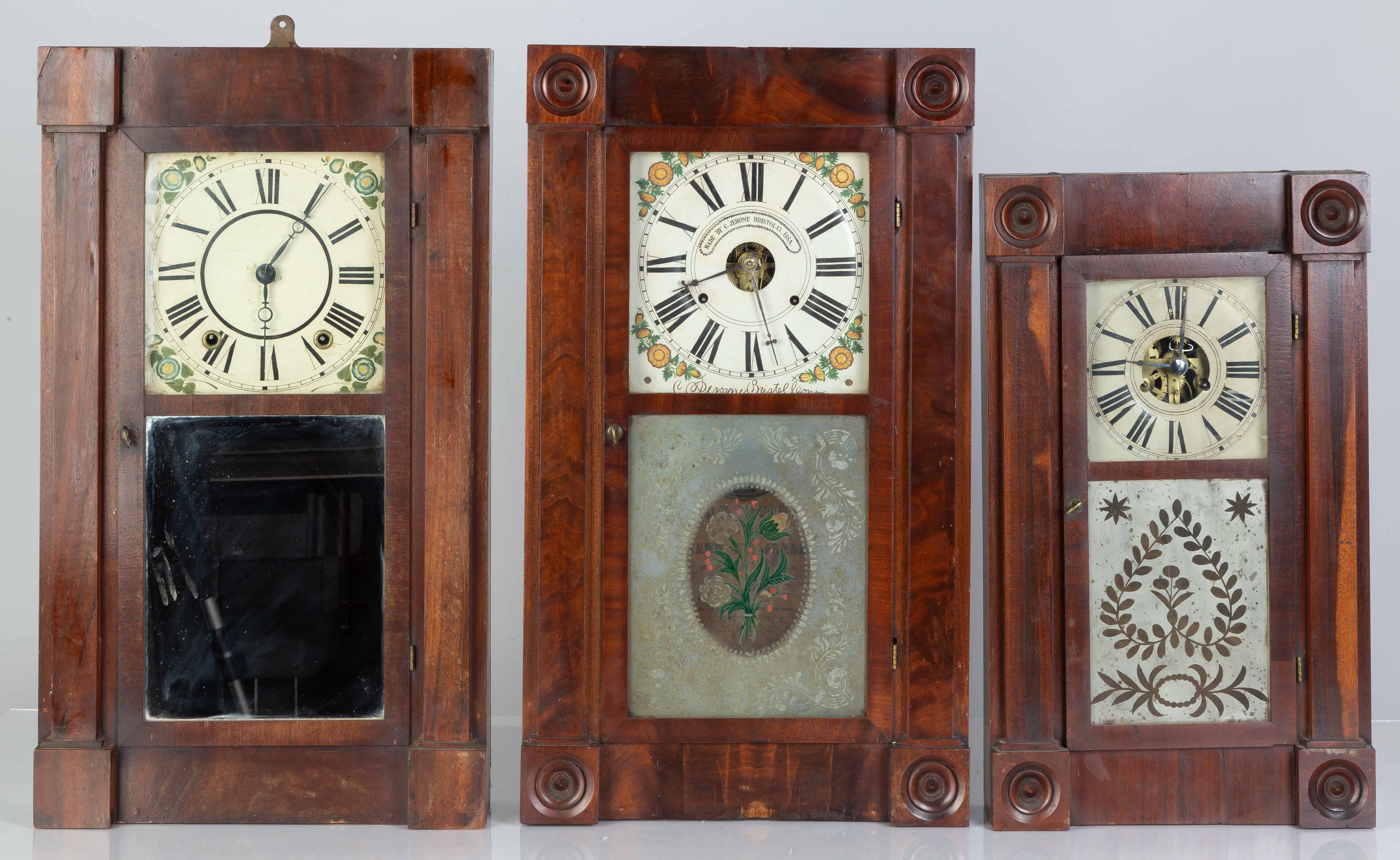 (3) C. Jerome Flat Column Shelf Clocks | Cottone Auctions