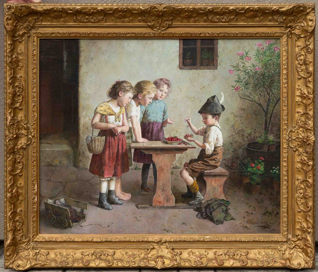 Edmund Adler (Austrian, 1876-1965), "Counting Cherries" | Cottone Auctions