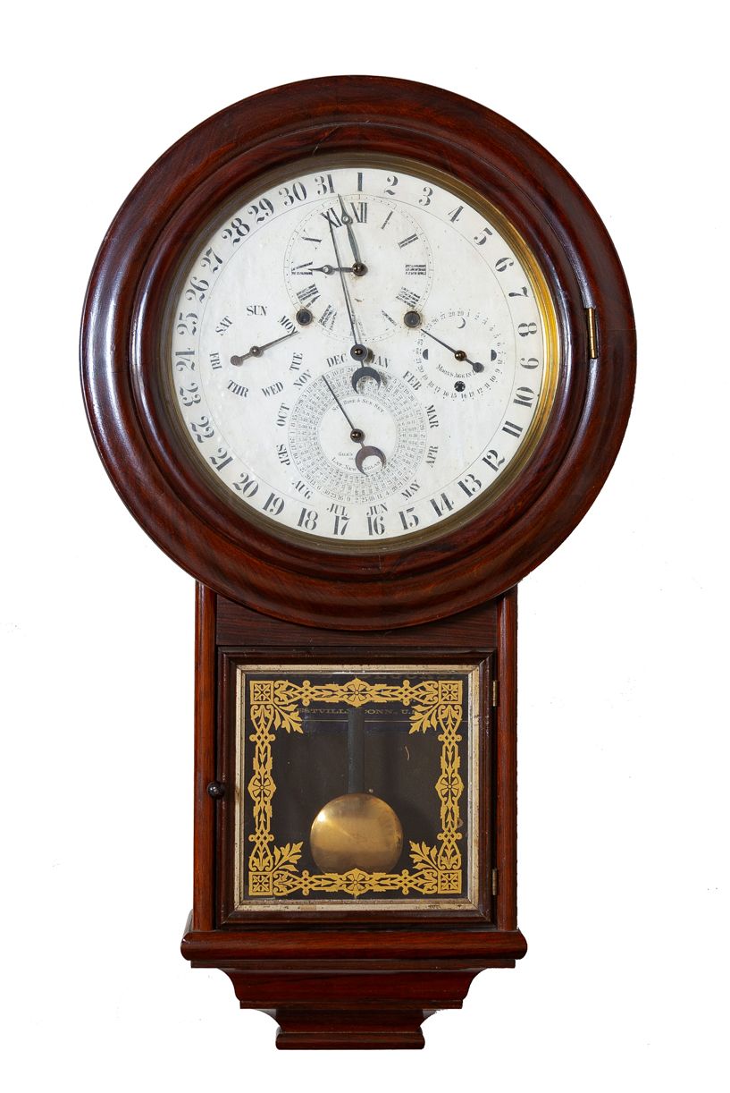 D. J. Gale's Astronomical Calendar Wall Clock No. 3 | Cottone Auctions