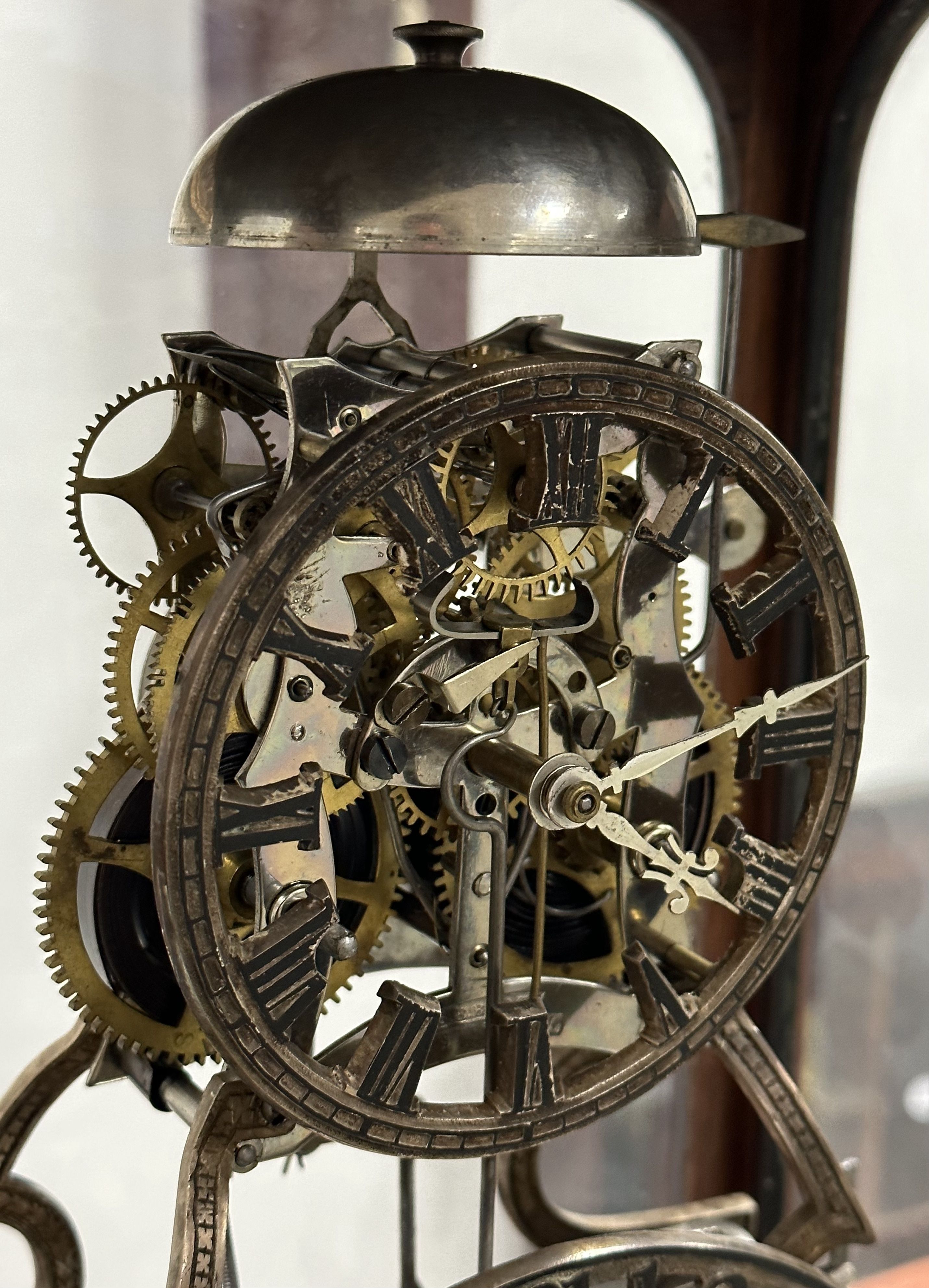 Ithaca Box Skeleton Calendar Shelf Clock | Cottone Auctions