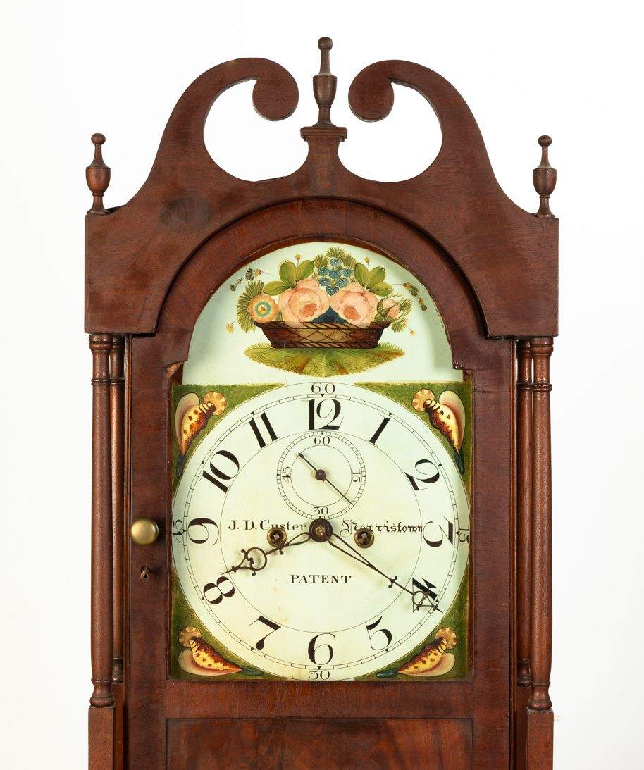 Rare Pennsylvania J.D. Custer Pillar and Scroll Shelf Clock | Cottone ...