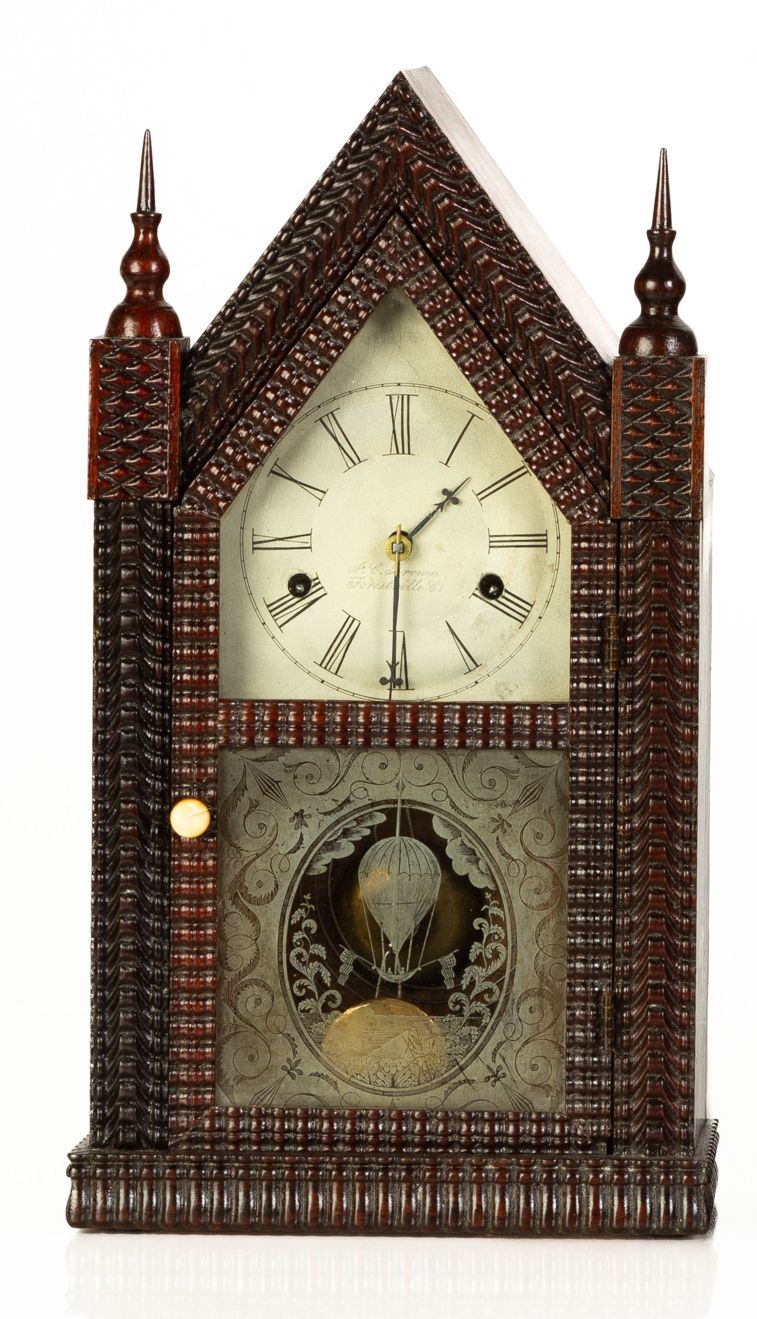 J.C. Brown Full Ripple Miniature Steeple Clock | Cottone Auctions