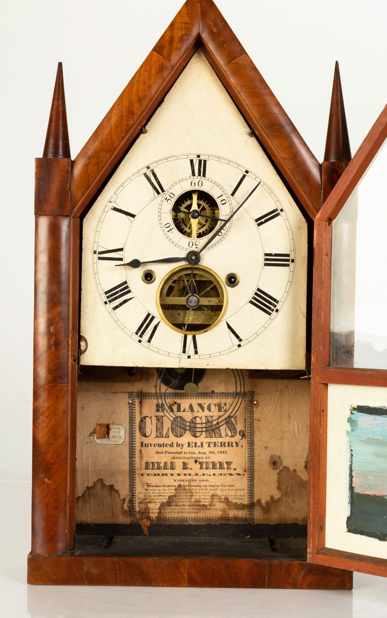 Rare Silas B. Terry Balance Wheel Steeple Clock | Cottone Auctions