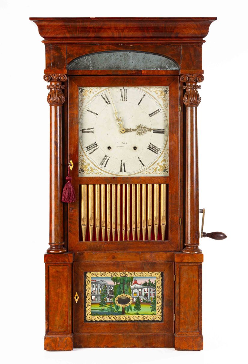 Exceedingly Rare American Organ Clock, by Kirk, Bristol, CT | Cottone ...