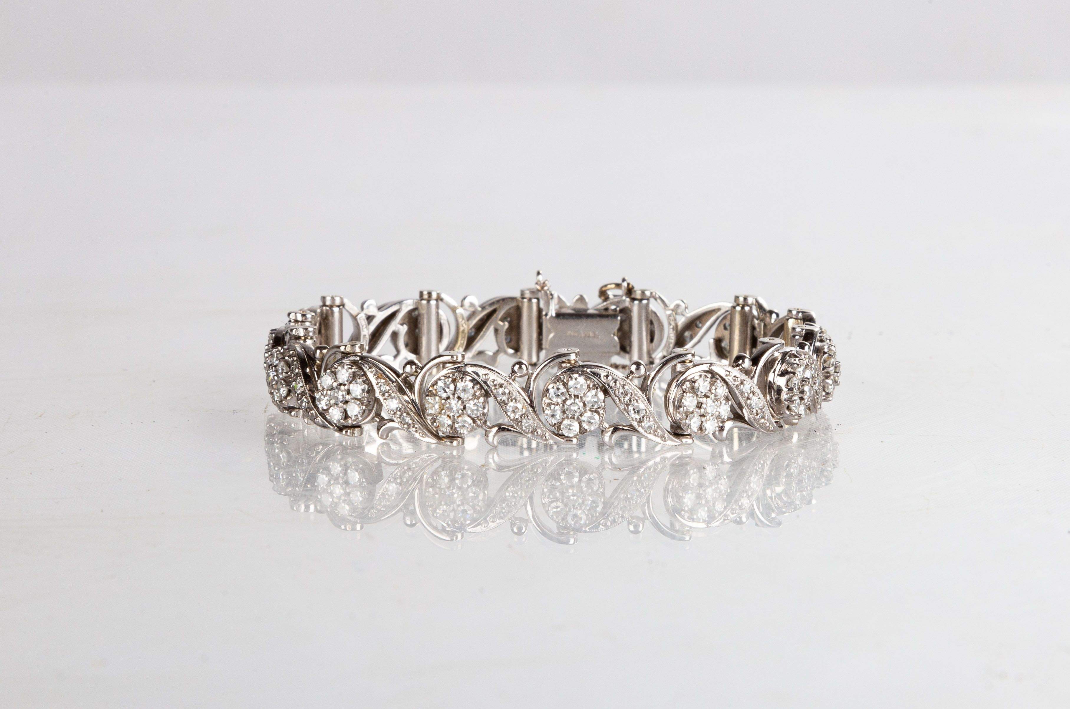 Jabel 18K White Gold and Diamond 'Add-A-Link' Bracelet | Cottone Auctions
