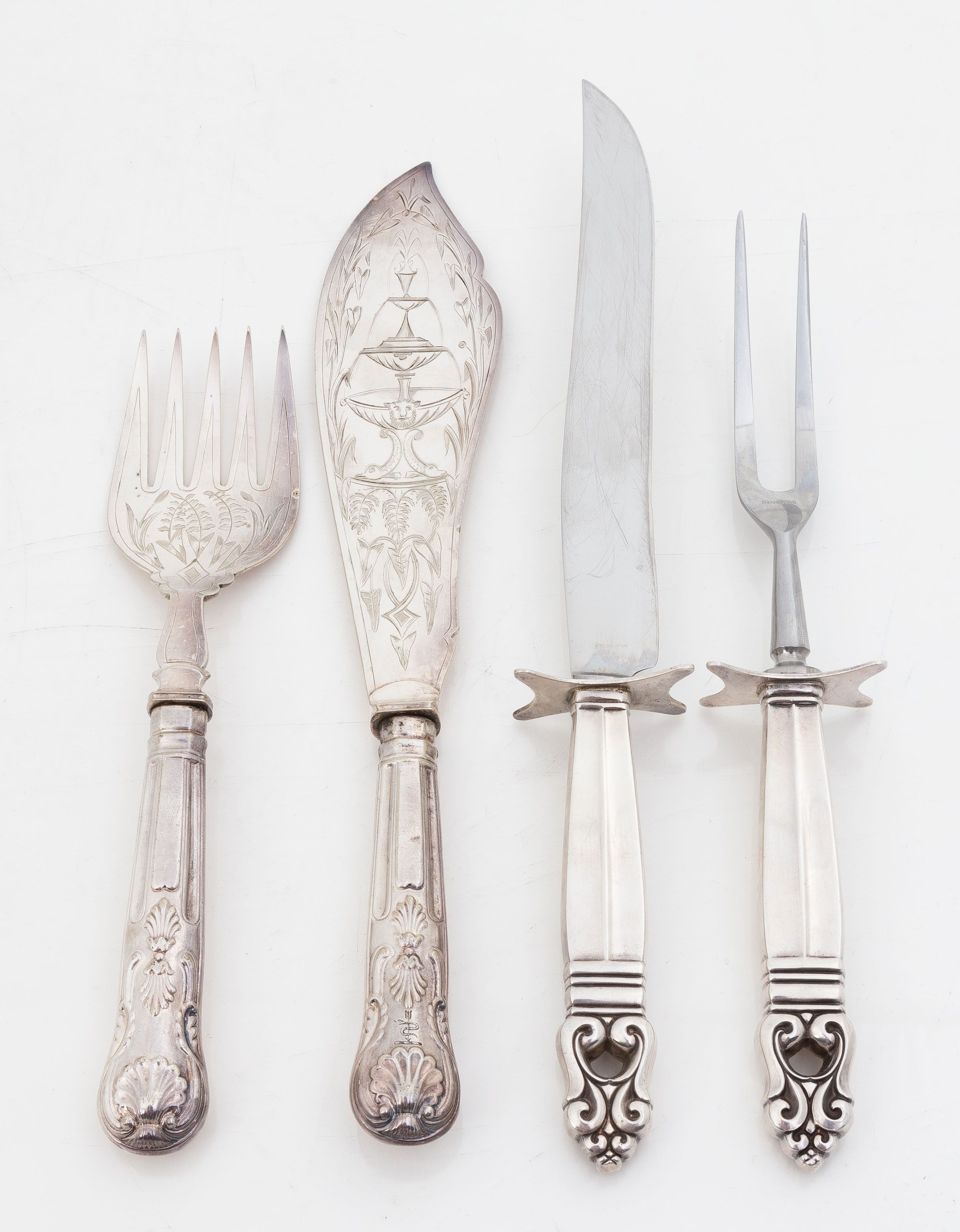 Georg Jensen and English Silver Shell Pattern Serving Pieces | Cottone ...