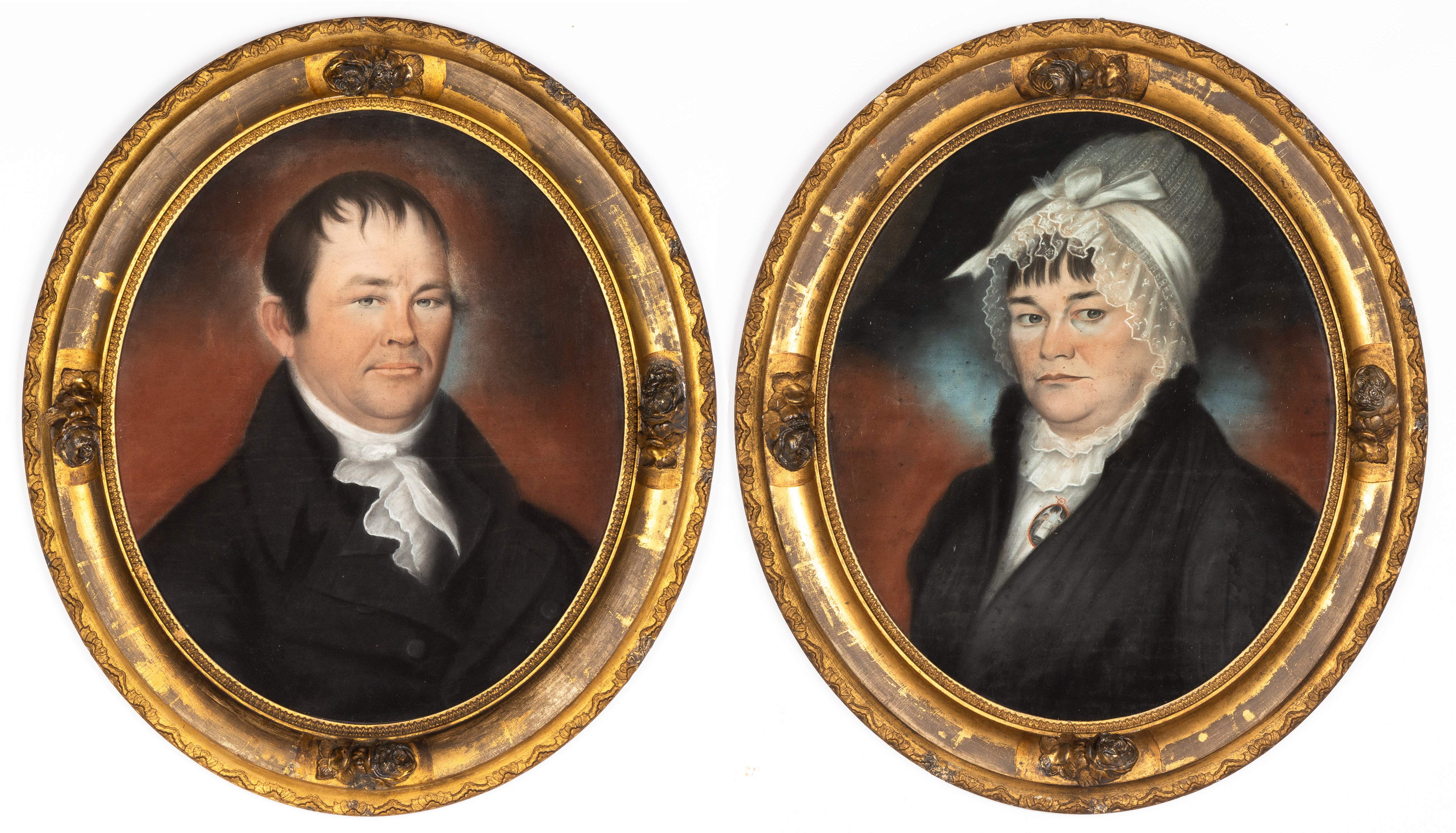 Pair of Thomas Ware (American, 1803–died circa 1827) Pastel Portraits ...