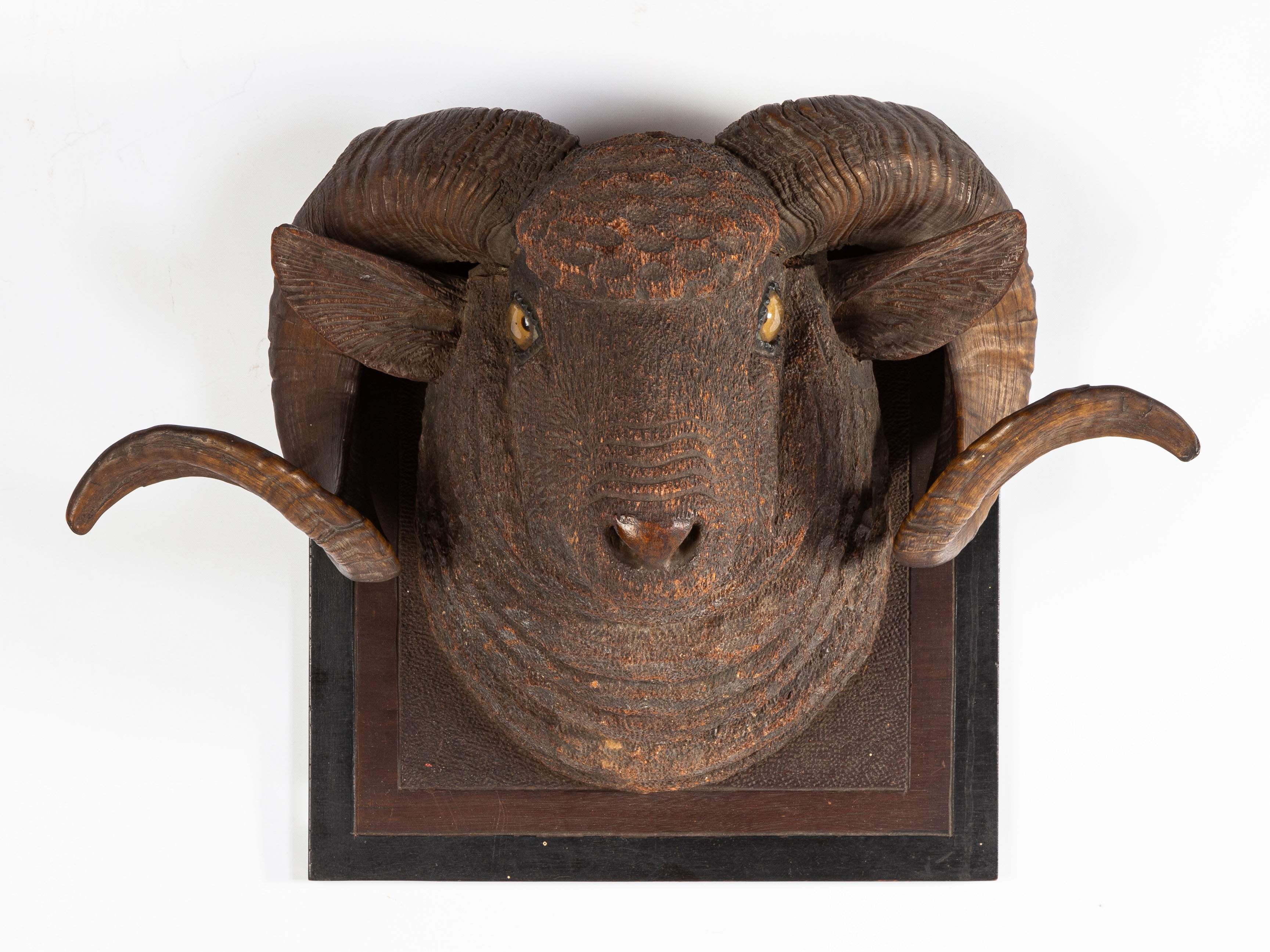 Henry Leach (American, 1809-1885) Folk Carving Ram Head | Cottone Auctions